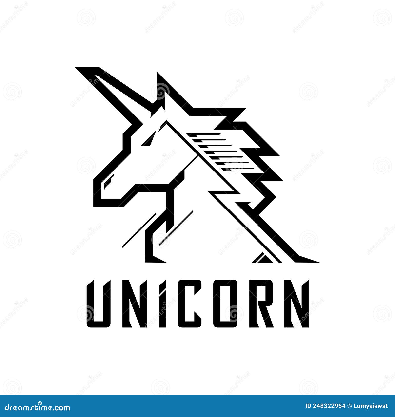 Unicorn logo design vector stock vector. Illustration of animal - 248322954