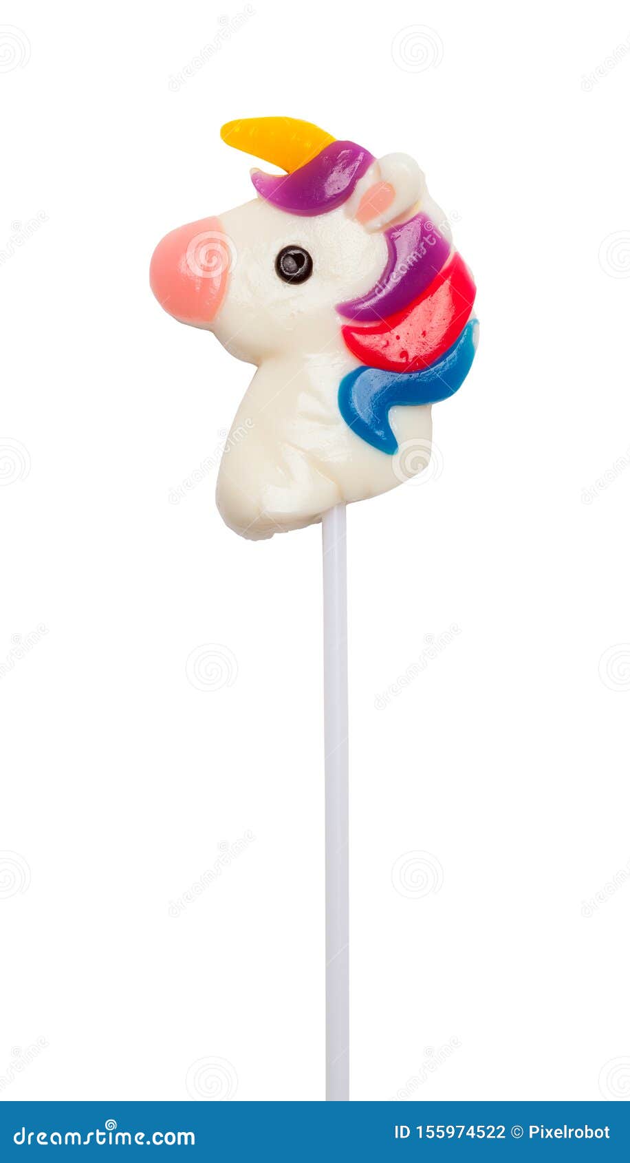 Unicorn Lollipop stock photo. Image of isolated, white - 155974522
