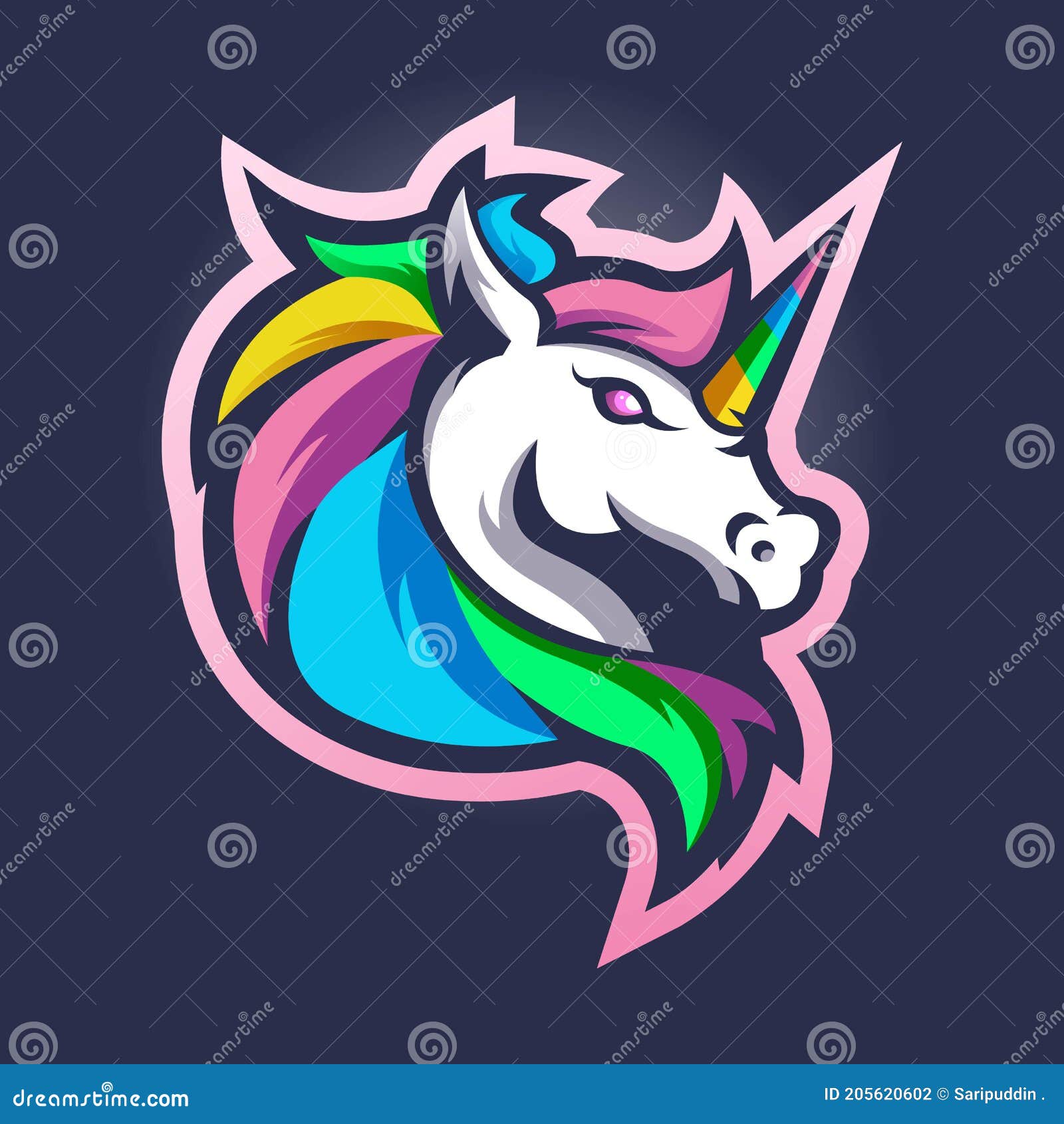 Unicorn mascot logo stock vector. Illustration of fairytale - 205620602
