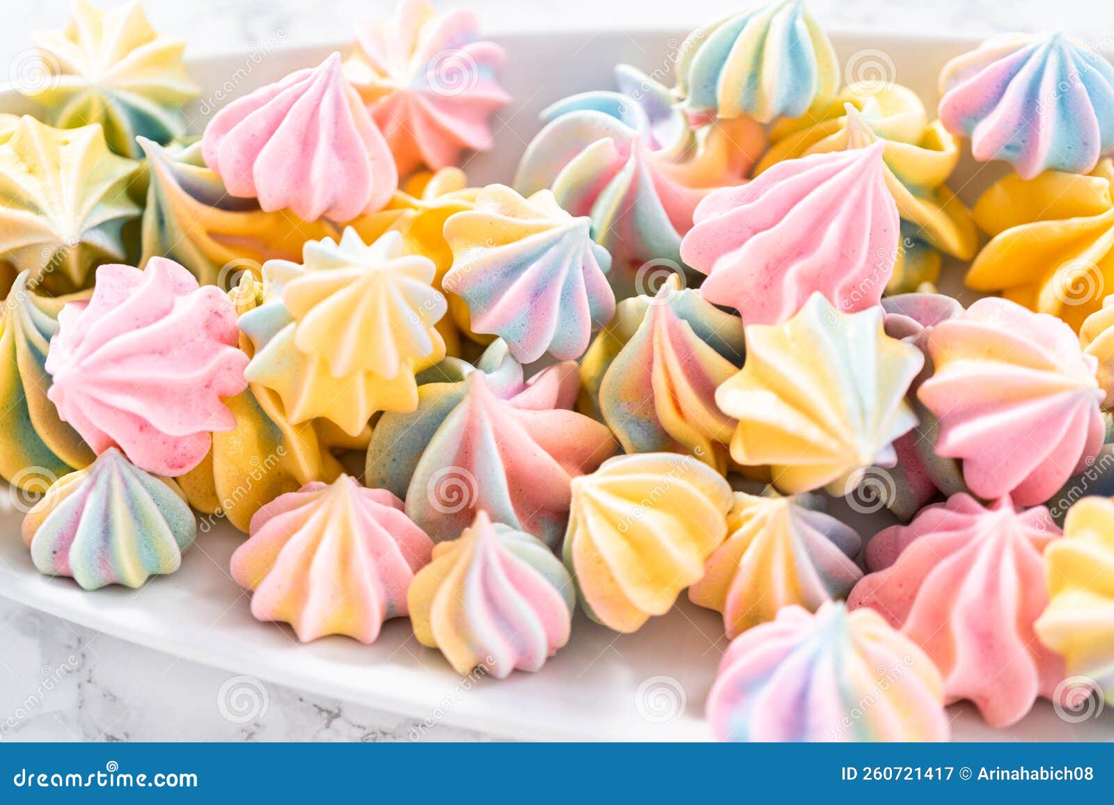 Unicorn meringue cookies stock image. Image of pastry - 260721417