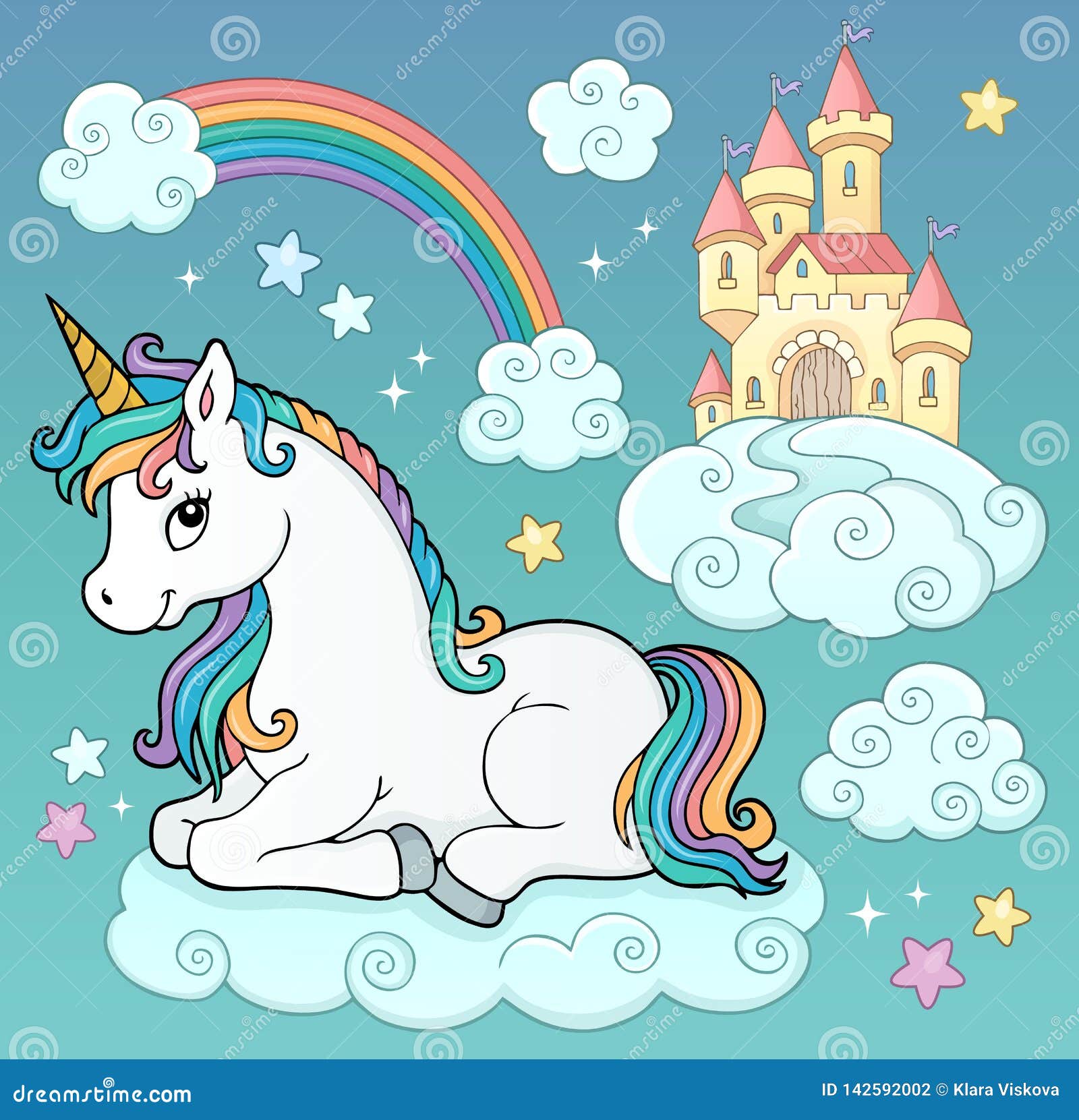 Unicorn and Objects Theme Image 3 Stock Vector - Illustration of magic ...