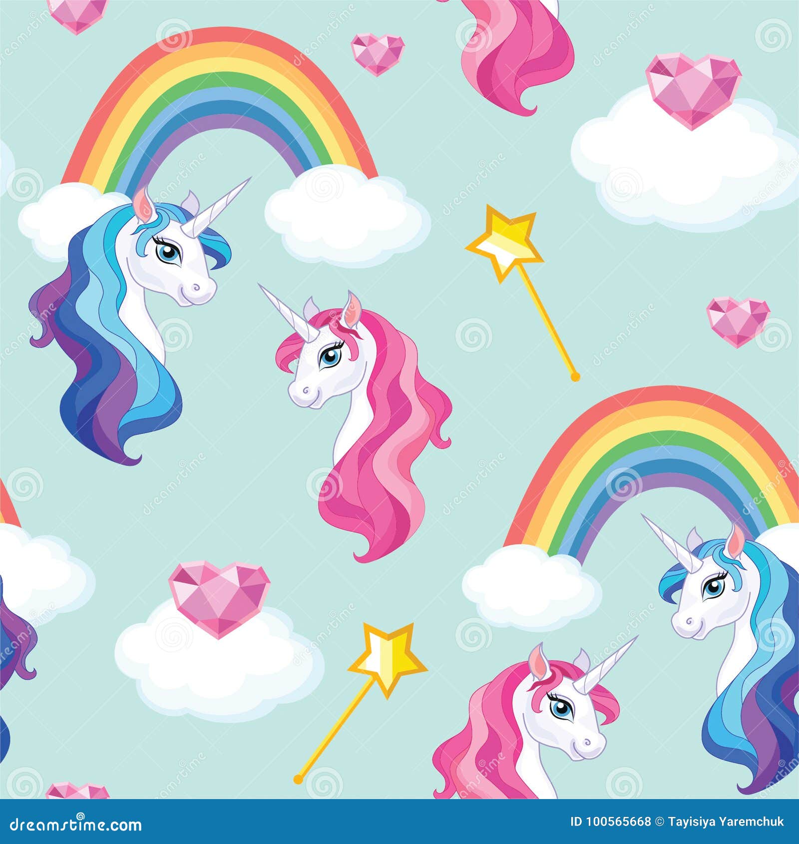 Unicorn Pattern. Vector Seamless Texture. Stock Vector - Illustration ...