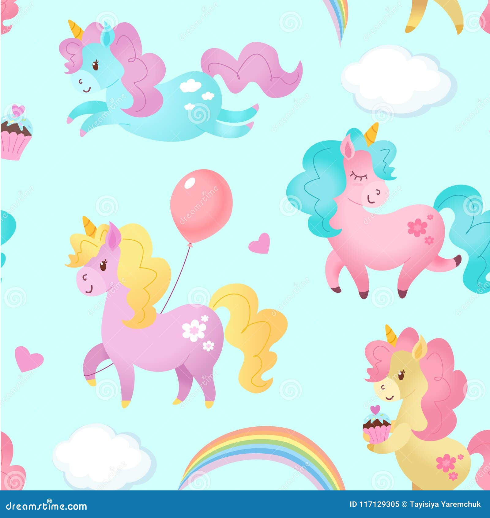 Unicorn Pattern. Vector Seamless Texture. Stock Illustration ...