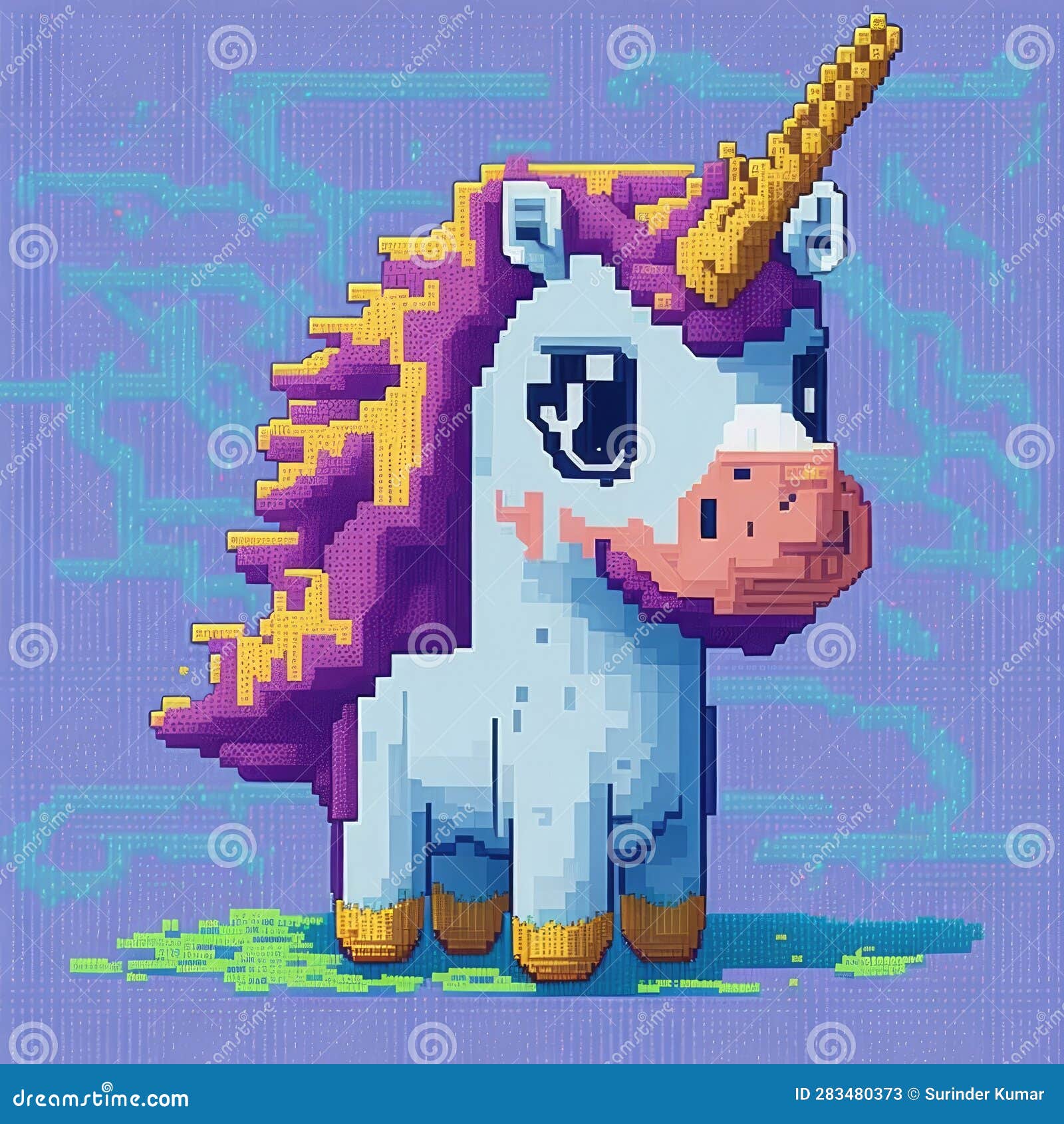Unicorn Pixel Art. Pixelated Vector Illustration of a Cute Unicorn ... Unicorn Pixel Art. Pixelated Vector Illustration of a Cute Unicorn ...