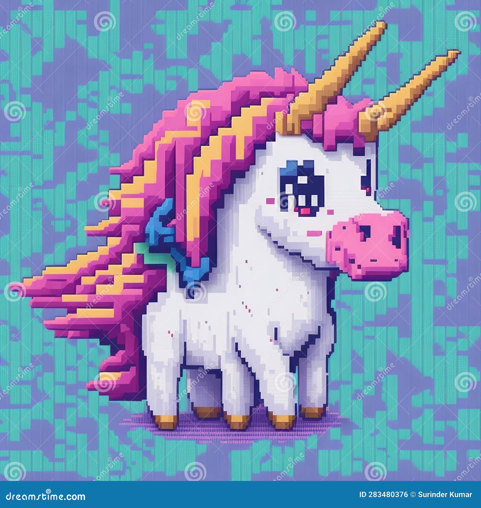 Unicorn Pixel Art. Pixelated Vector Illustration Of A Cute Unicorn ... Unicorn Pixel Art. Pixelated Vector Illustration Of A Cute Unicorn ...