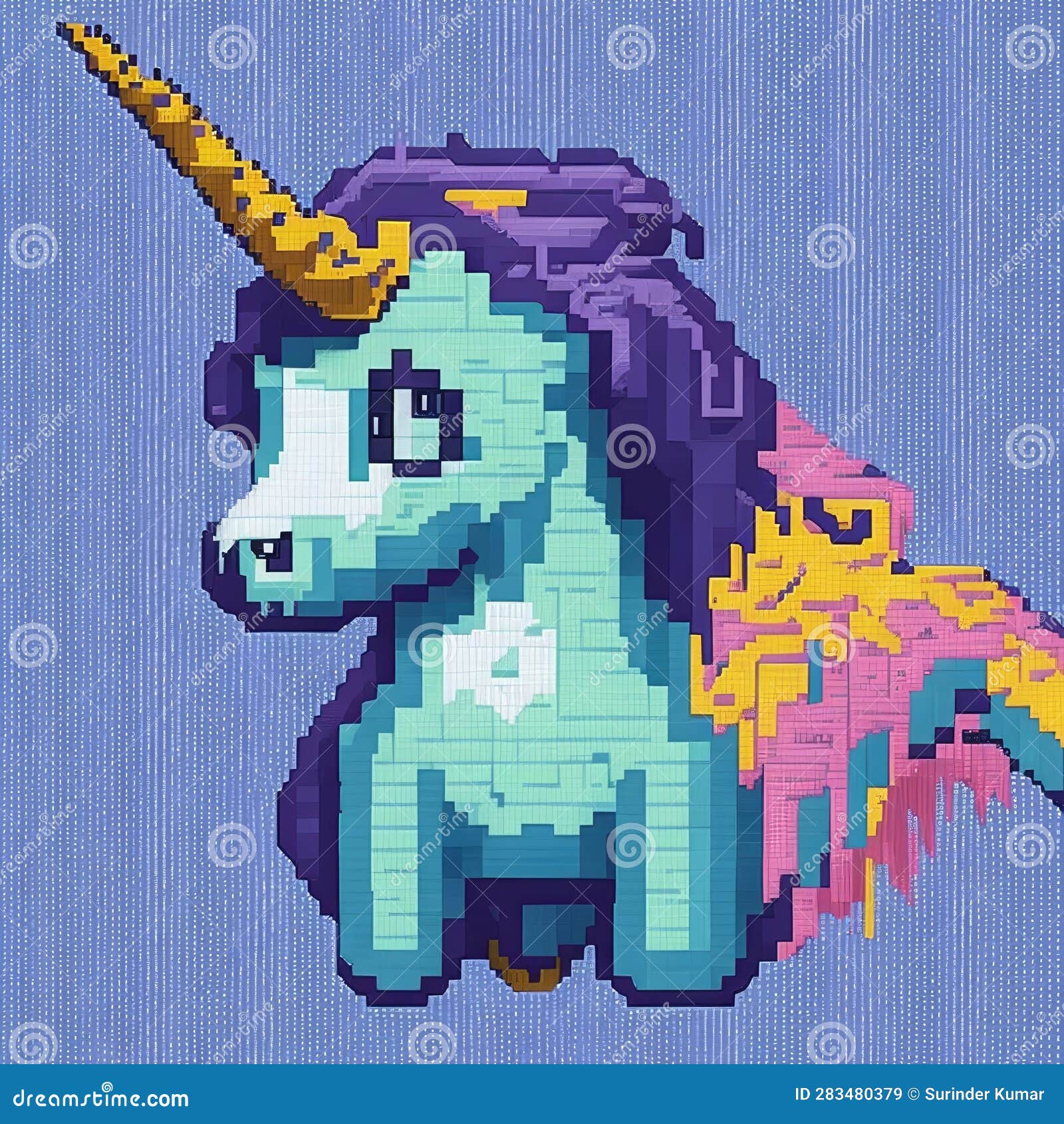 Unicorn Pixel Art. Pixelated Vector Illustration Of A Cute Unicorn ... Unicorn Pixel Art. Pixelated Vector Illustration Of A Cute Unicorn ...