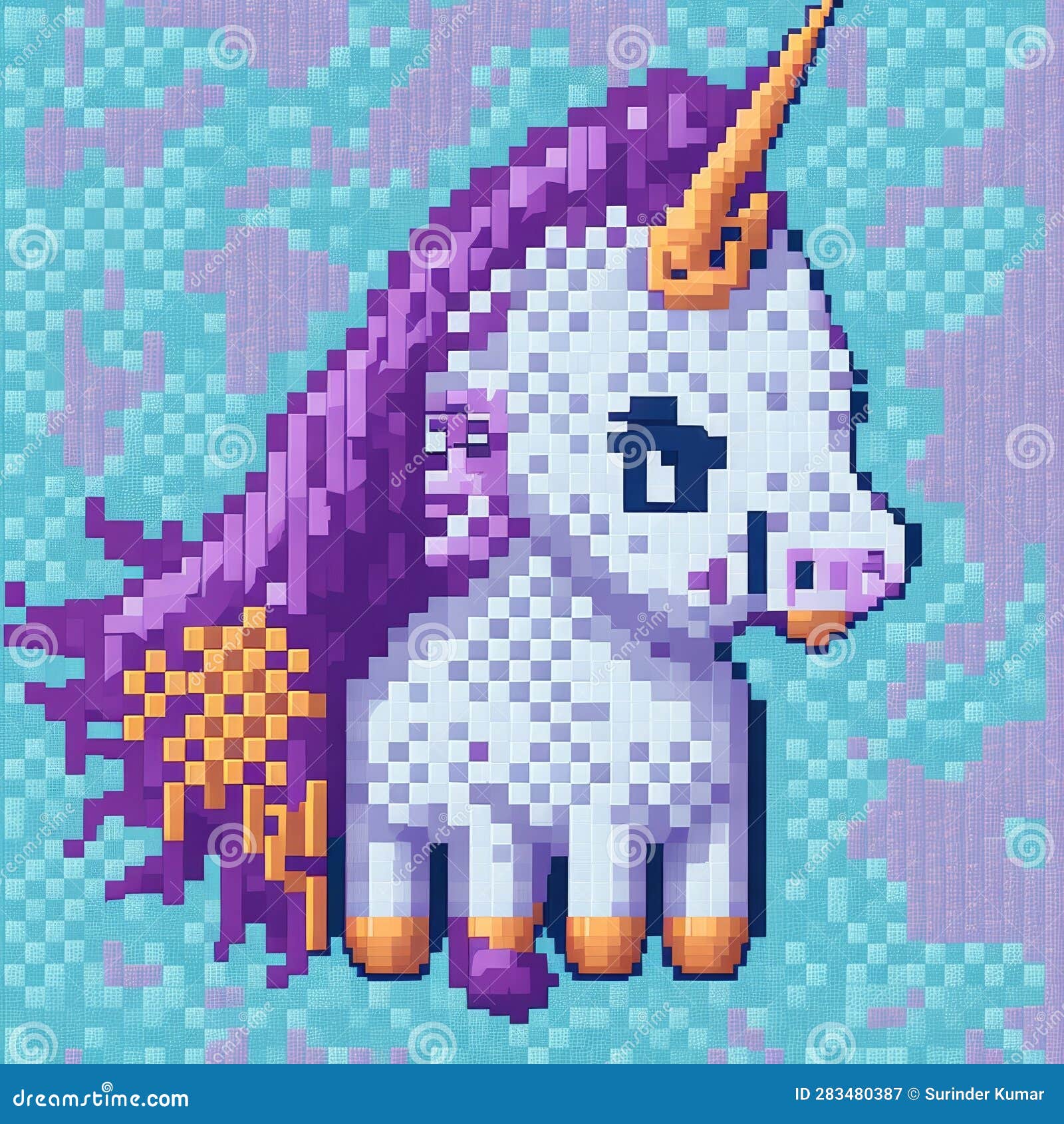 Unicorn Pixel Art. Pixelated Vector Illustration Of A Cute Unicorn ... Unicorn Pixel Art. Pixelated Vector Illustration Of A Cute Unicorn ...