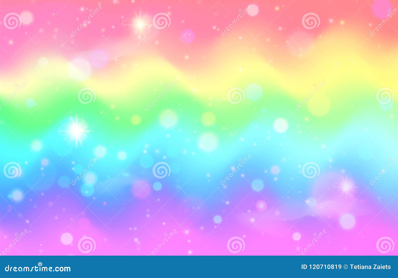 Unicorn Rainbow Wave Background Mermaid Galaxy Pattern Vector