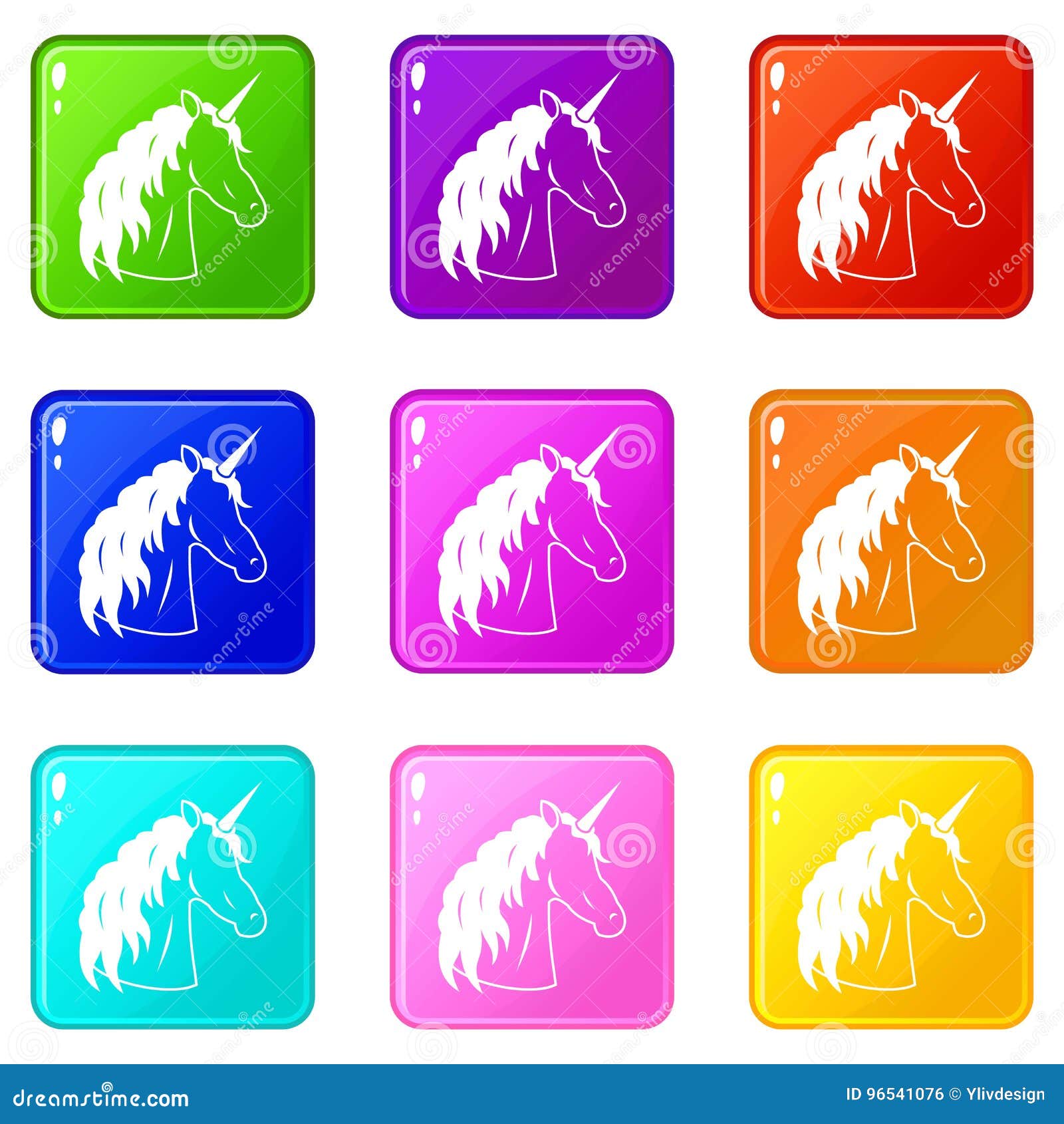 Unicorn set 9 stock vector. Illustration of magic, fantasy - 96541076