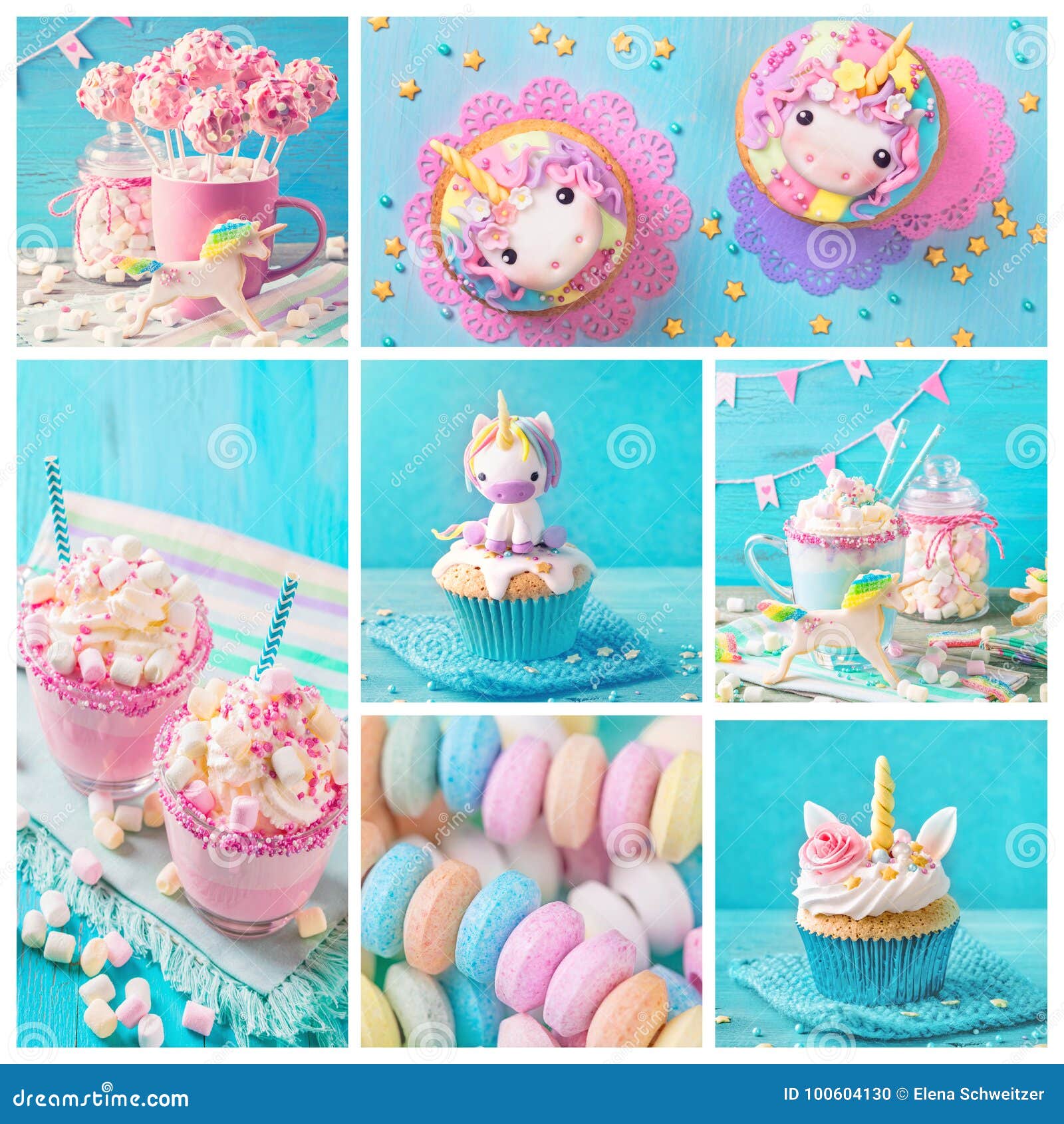 Unicorn sweets for a party stock photo. Image of birthday - 100604130