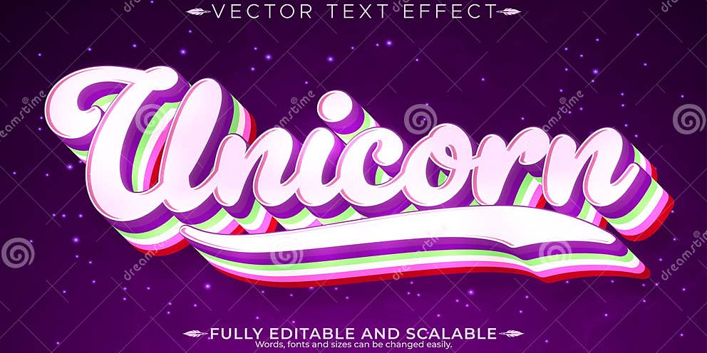 Unicorn Text Effect, Editable Magical and Whimsical Customizable Font ...