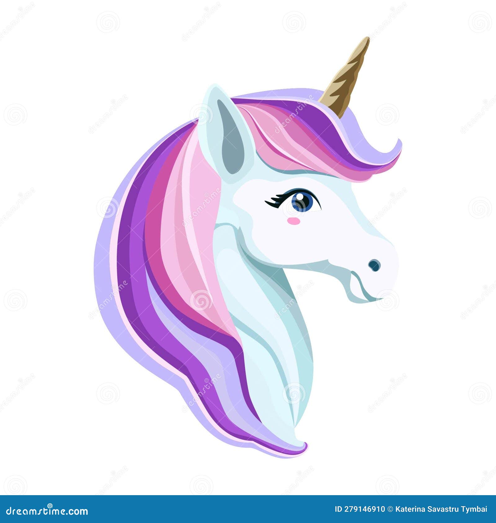 Unicorn.Vector Drawing of a Unicorn S Head. Stock Vector - Illustration ...