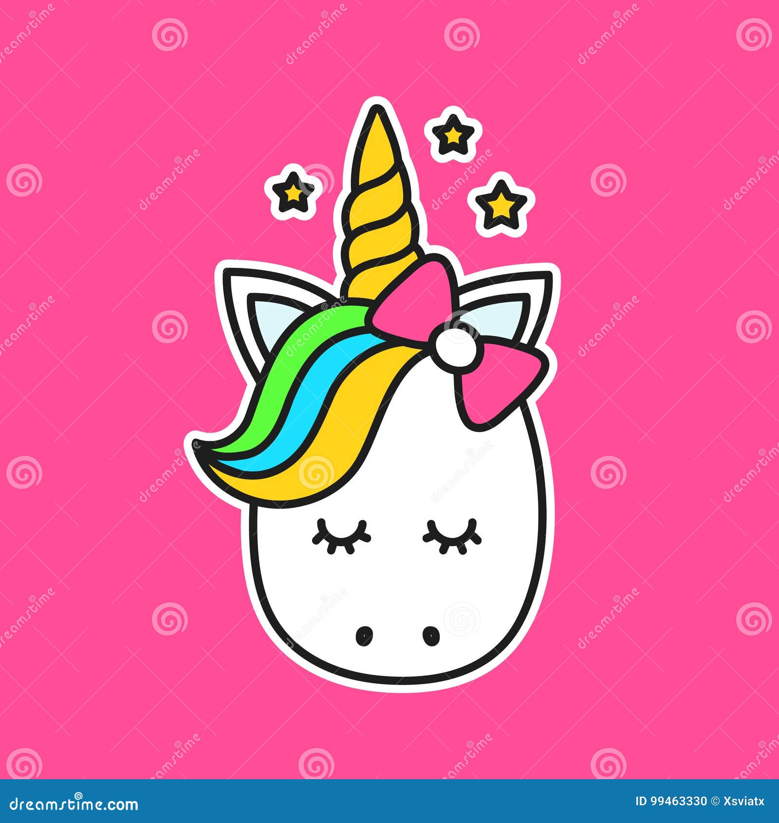 Unicorn Vector mignon illustration de vecteur. Illustration du rêve ...