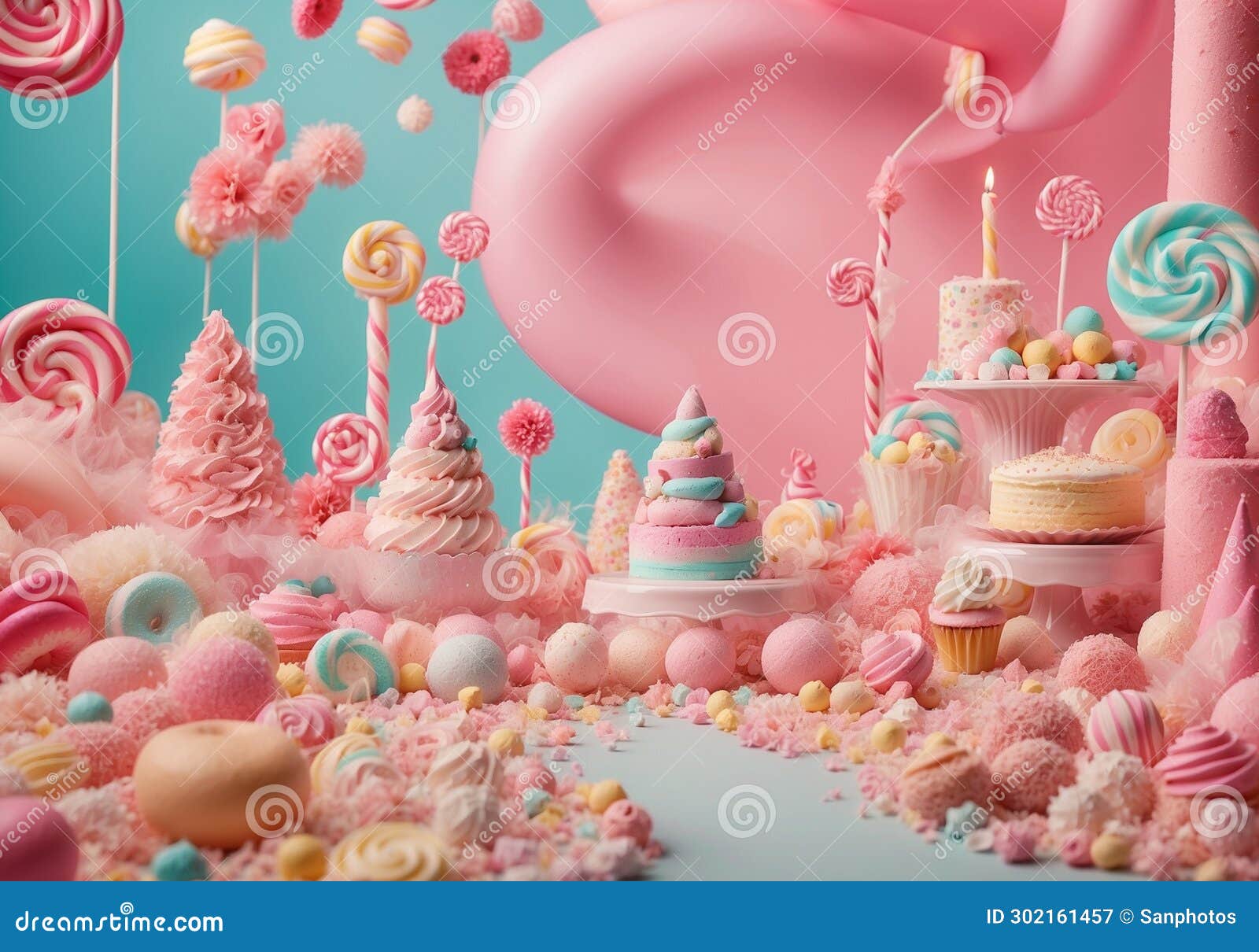 Colourful Background of Sweet Candy Land Stock Illustration ...
