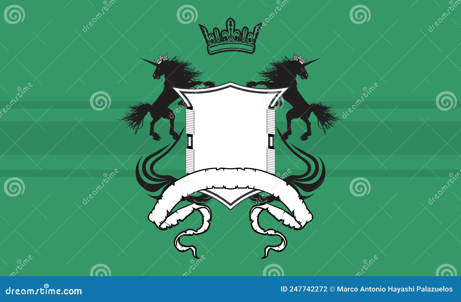 Winged Coat Of Arms With Sword And Ribbon Vector Illustration ...