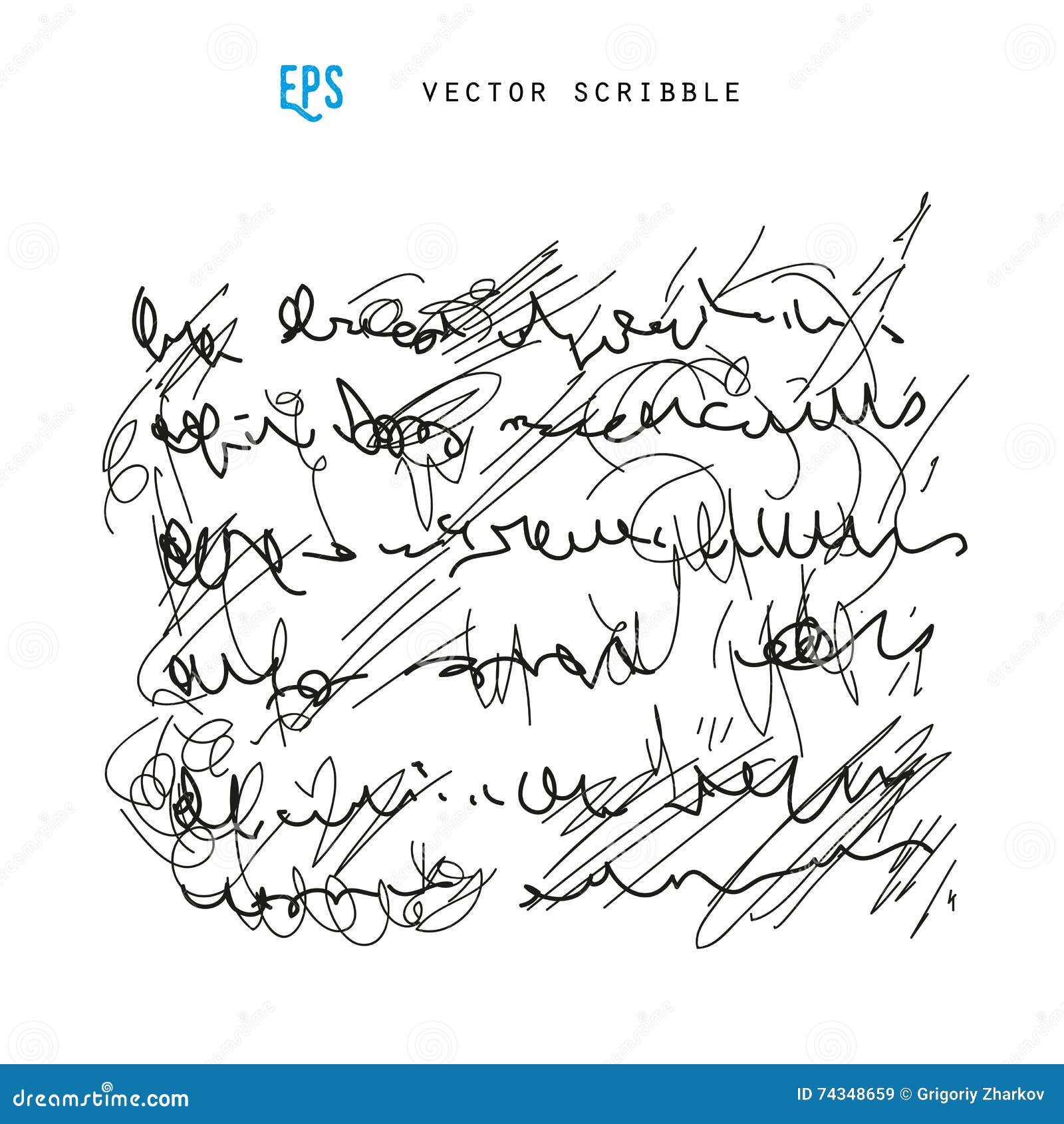 Unidentified Abstract Handwriting Scribble Stock Illustration ...