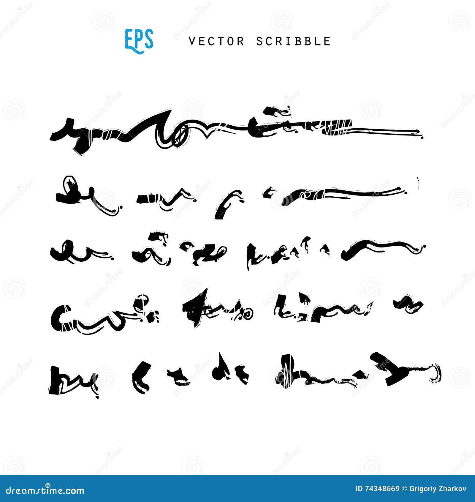 Unidentified Abstract Handwriting Scribble Stock Illustration ...