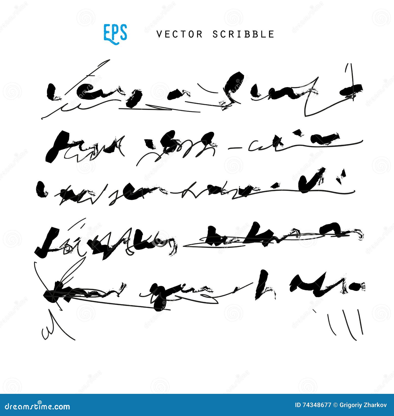 Unidentified Abstract Handwriting Scribble Stock Illustration ...
