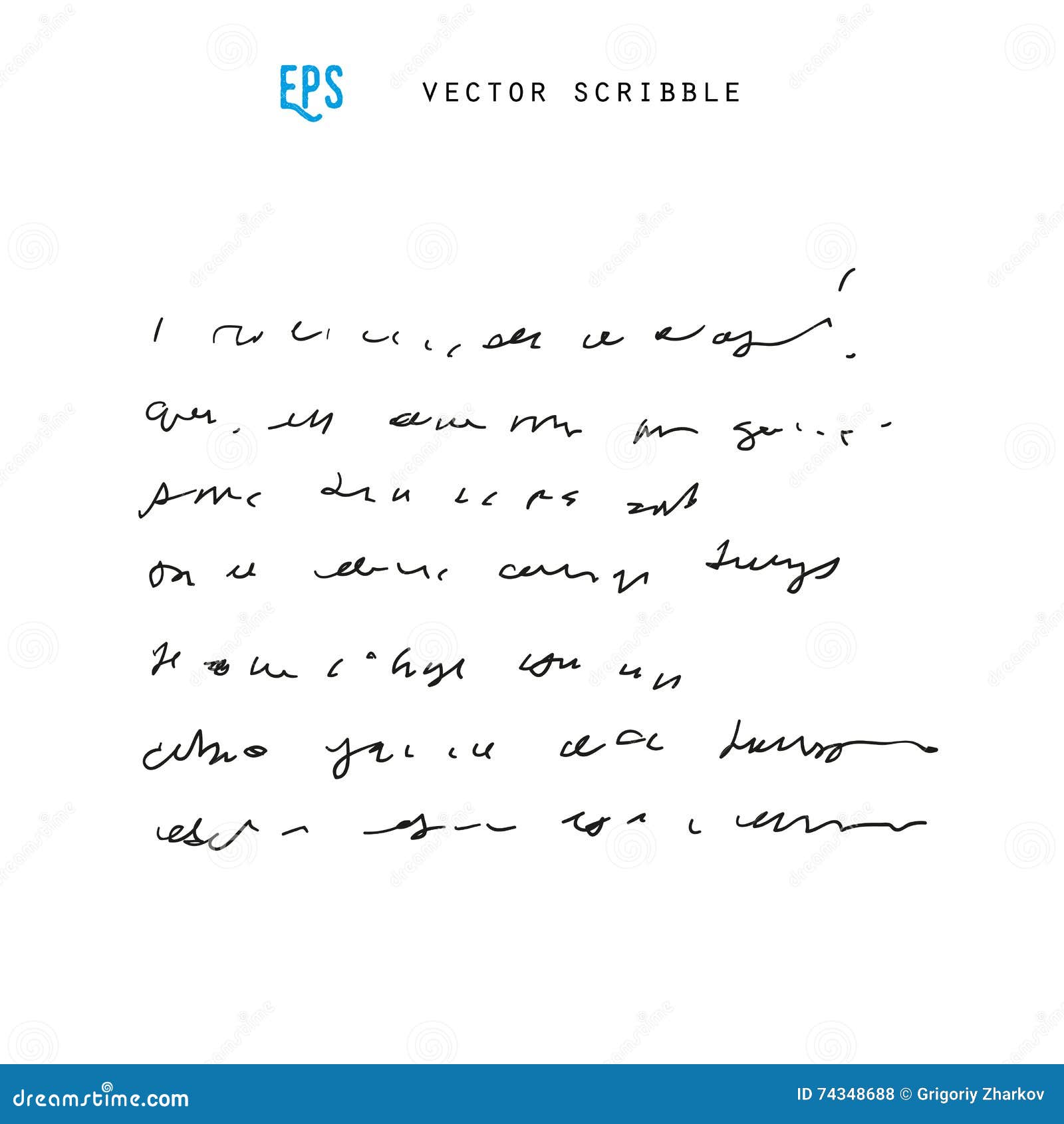 Unidentified Abstract Handwriting Scribble Stock Illustration ...