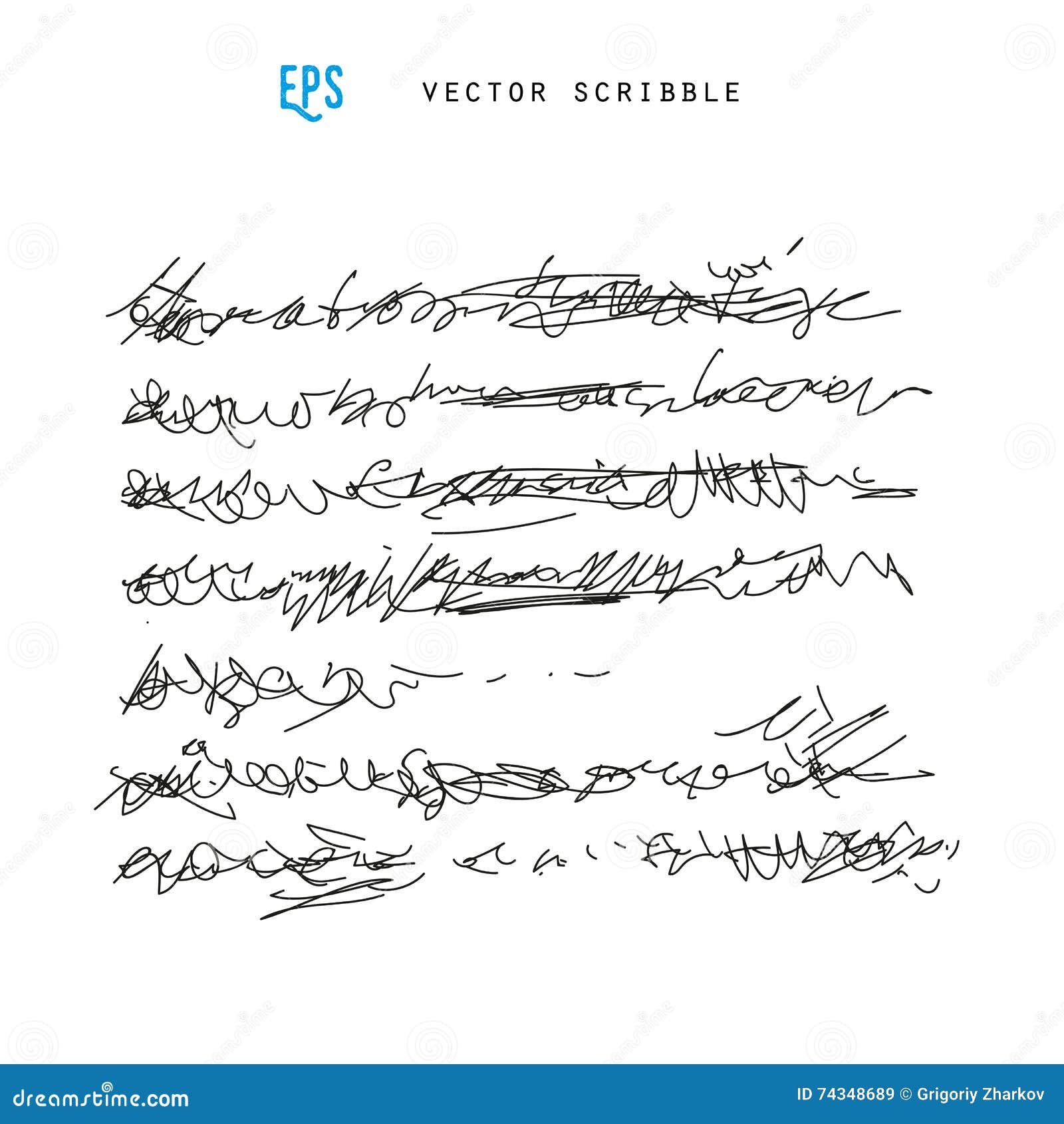 Unidentified Abstract Handwriting Scribble Stock Illustration ...