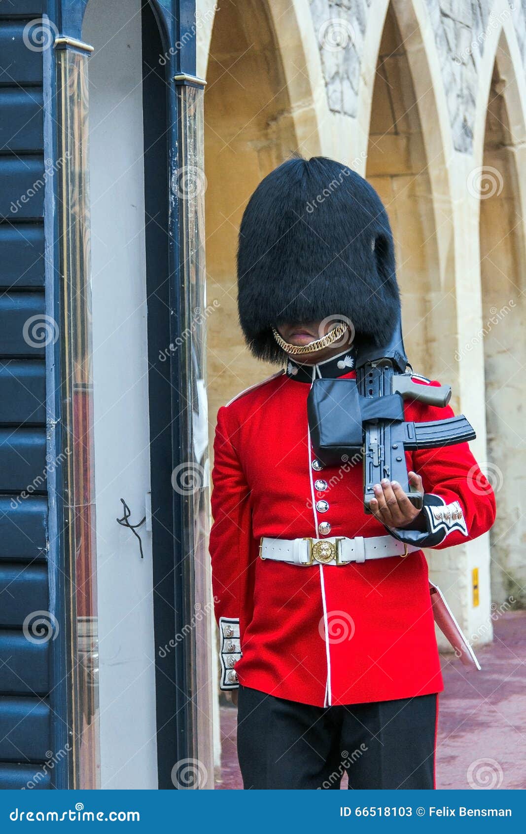 Unidentified British Queen S Guard Marching on Duty Inside Windsor ...