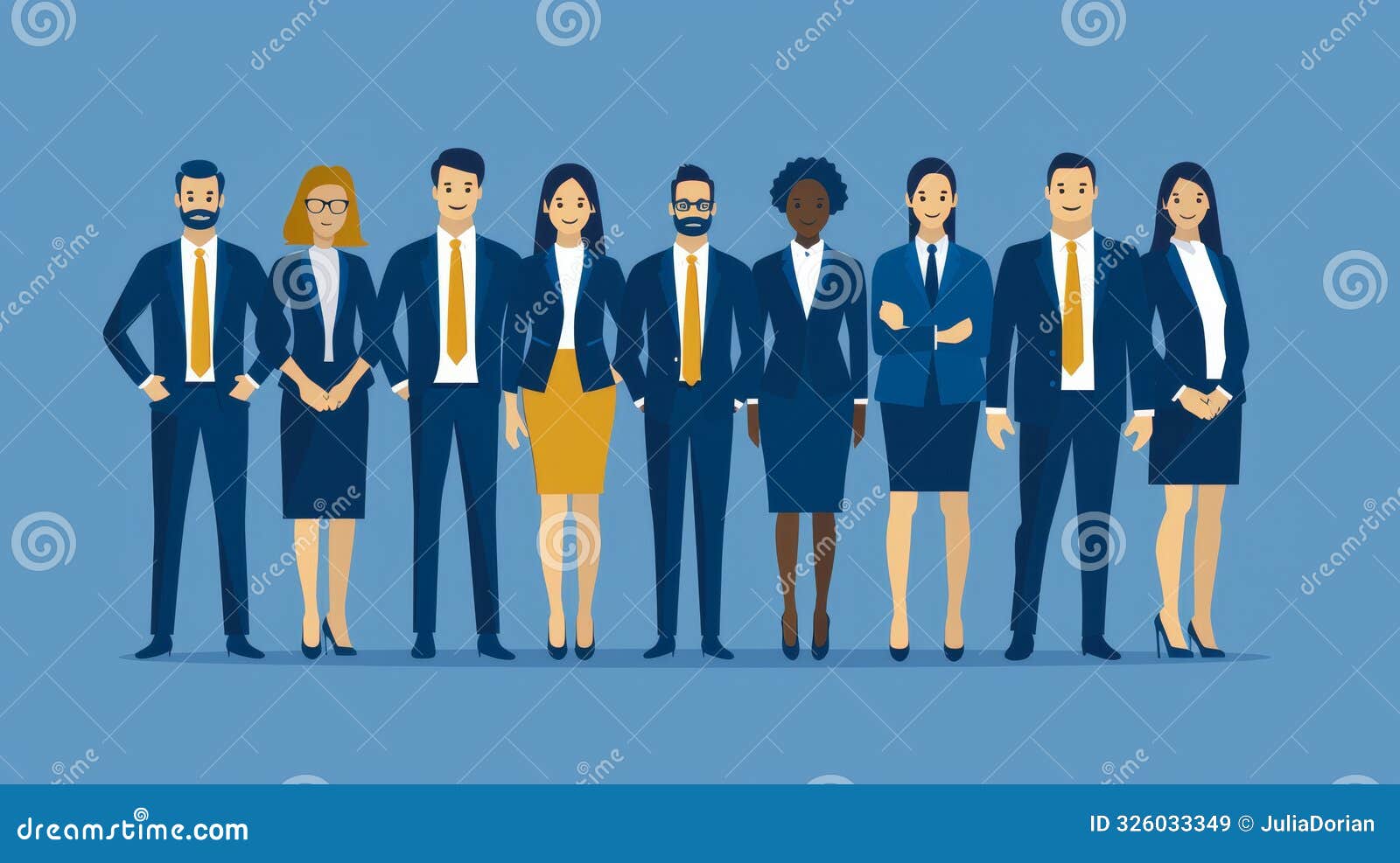 Unidentified Customer Agents Standing Together On Solid Background Flat ...