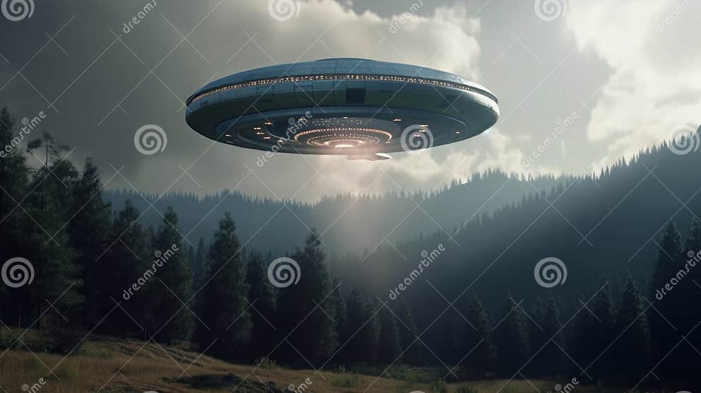 Unidentified Flying Object. Generative AI Stock Illustration ...