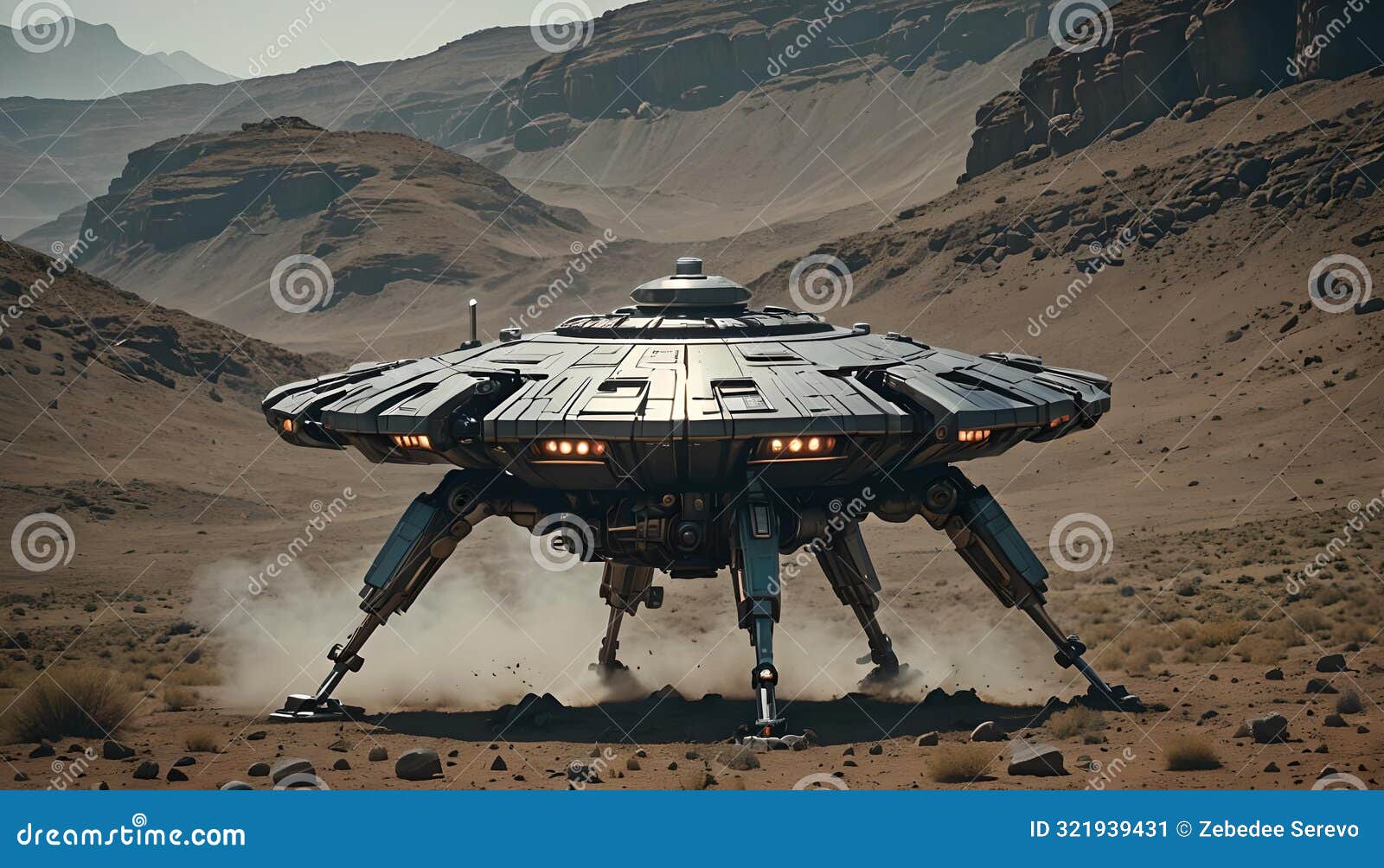 Unidentified Flying Object Landing Background Wide Screen Size Stock ...