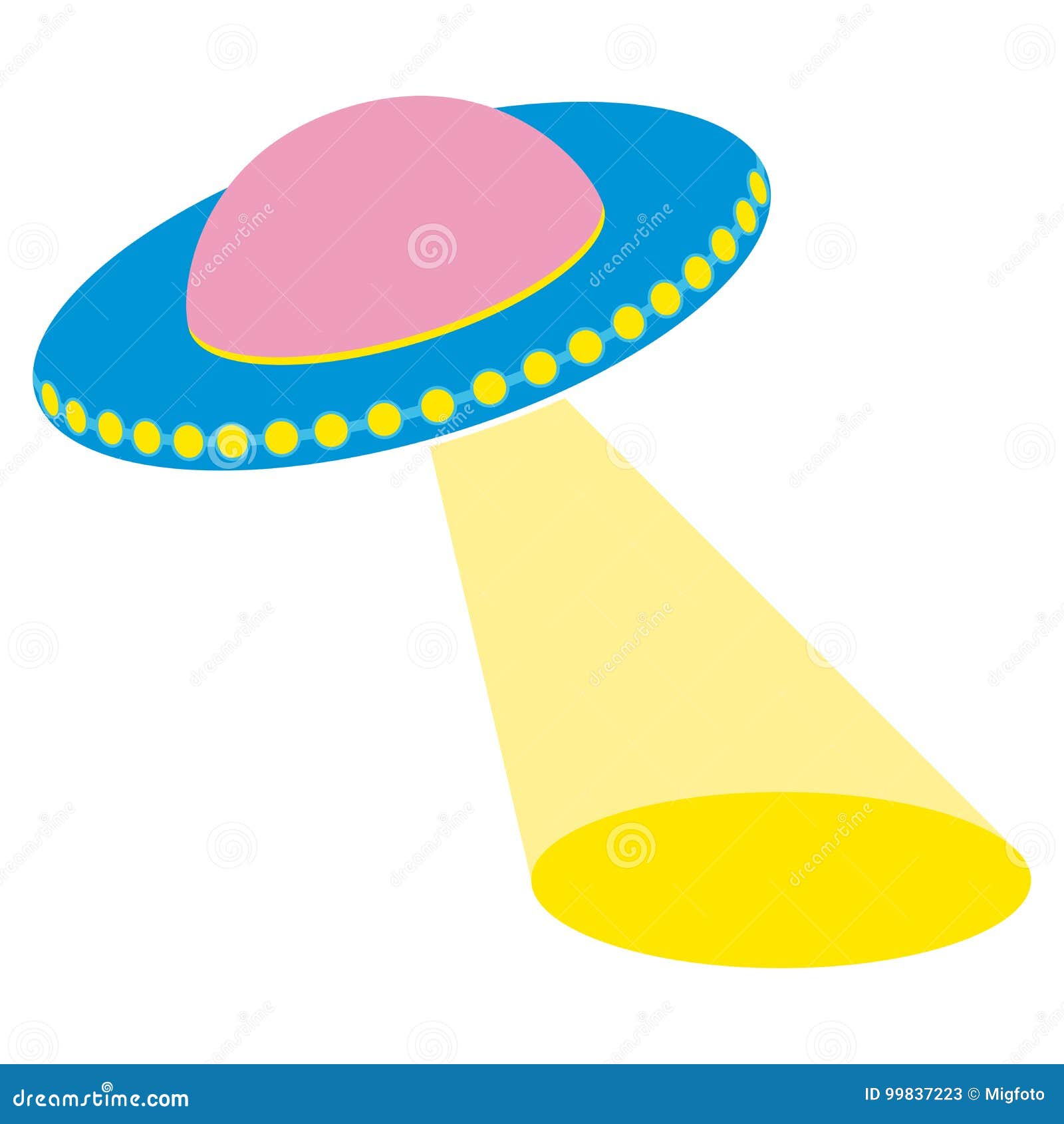 Unidentified Flying Object with a Searchlight. Stock Vector ...