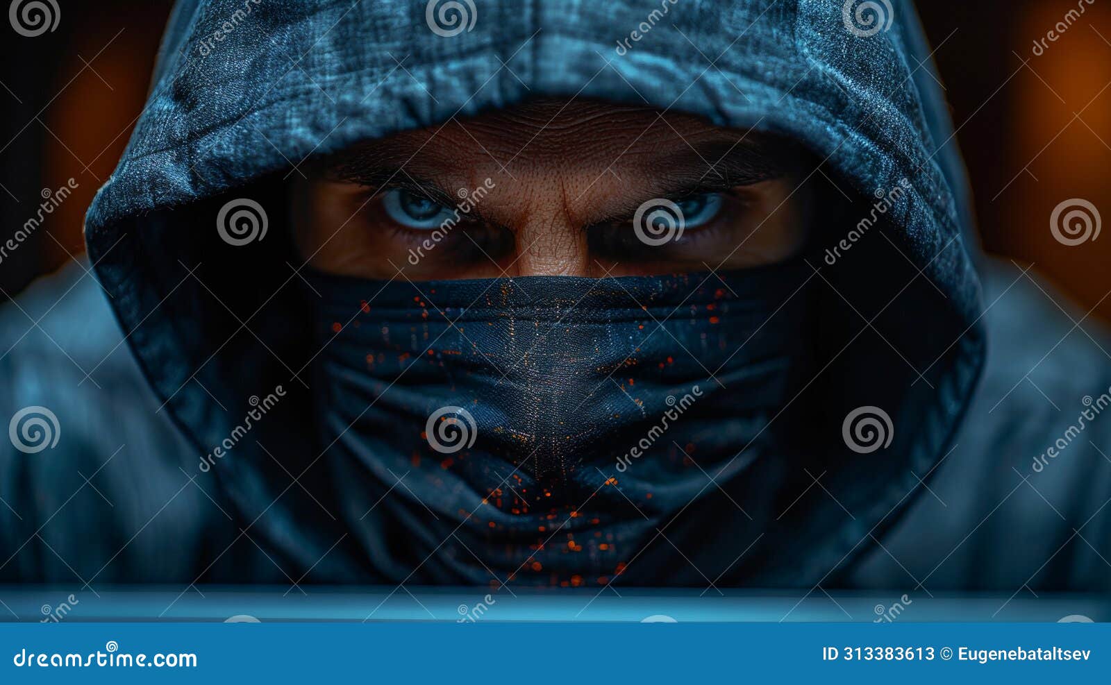 Mysterious Cyber Criminal in Hood Hacking Computer. AI Generated Stock ...