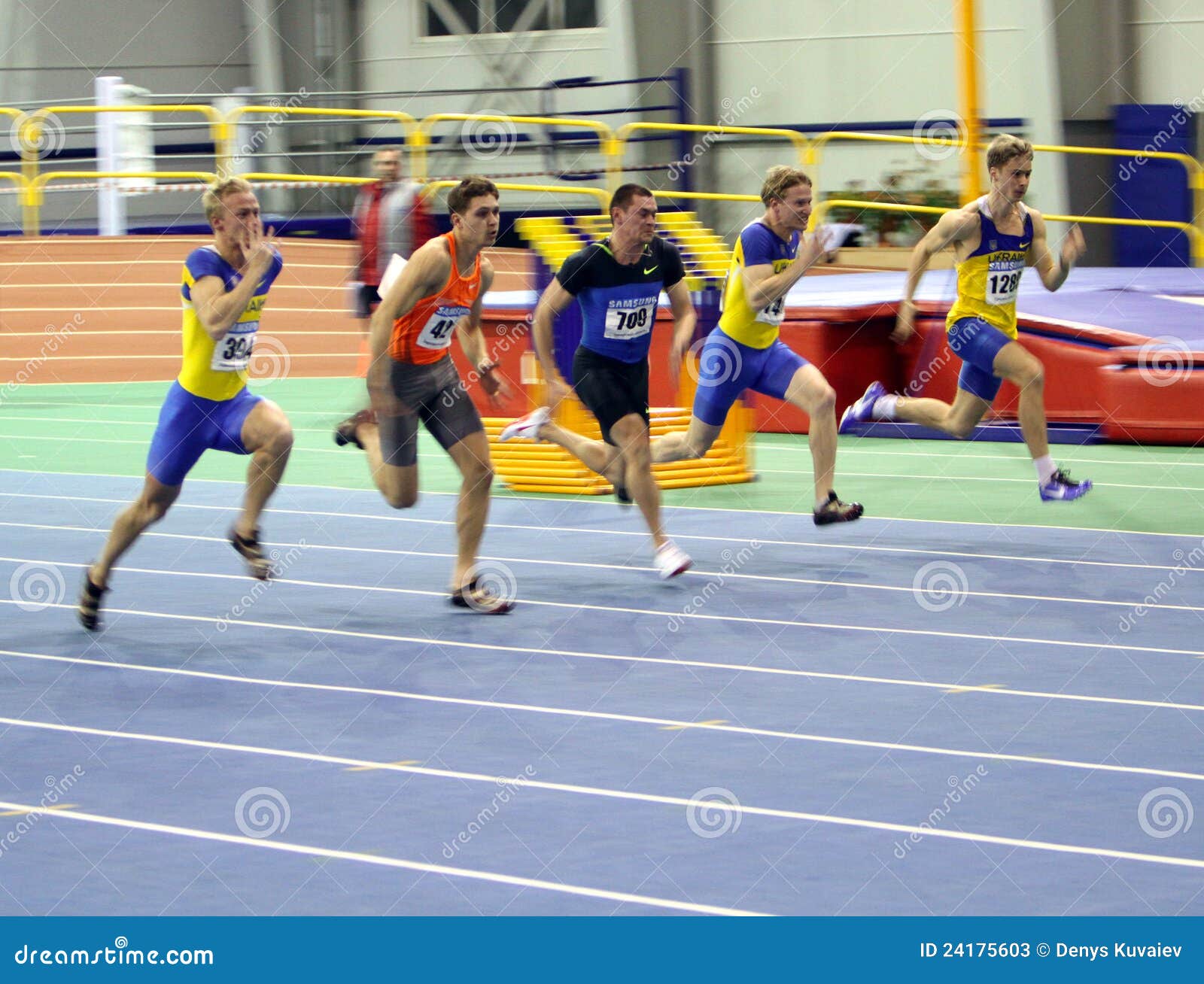 Unidentified Men on the Finish of the 60 Meters Editorial Stock Photo ...