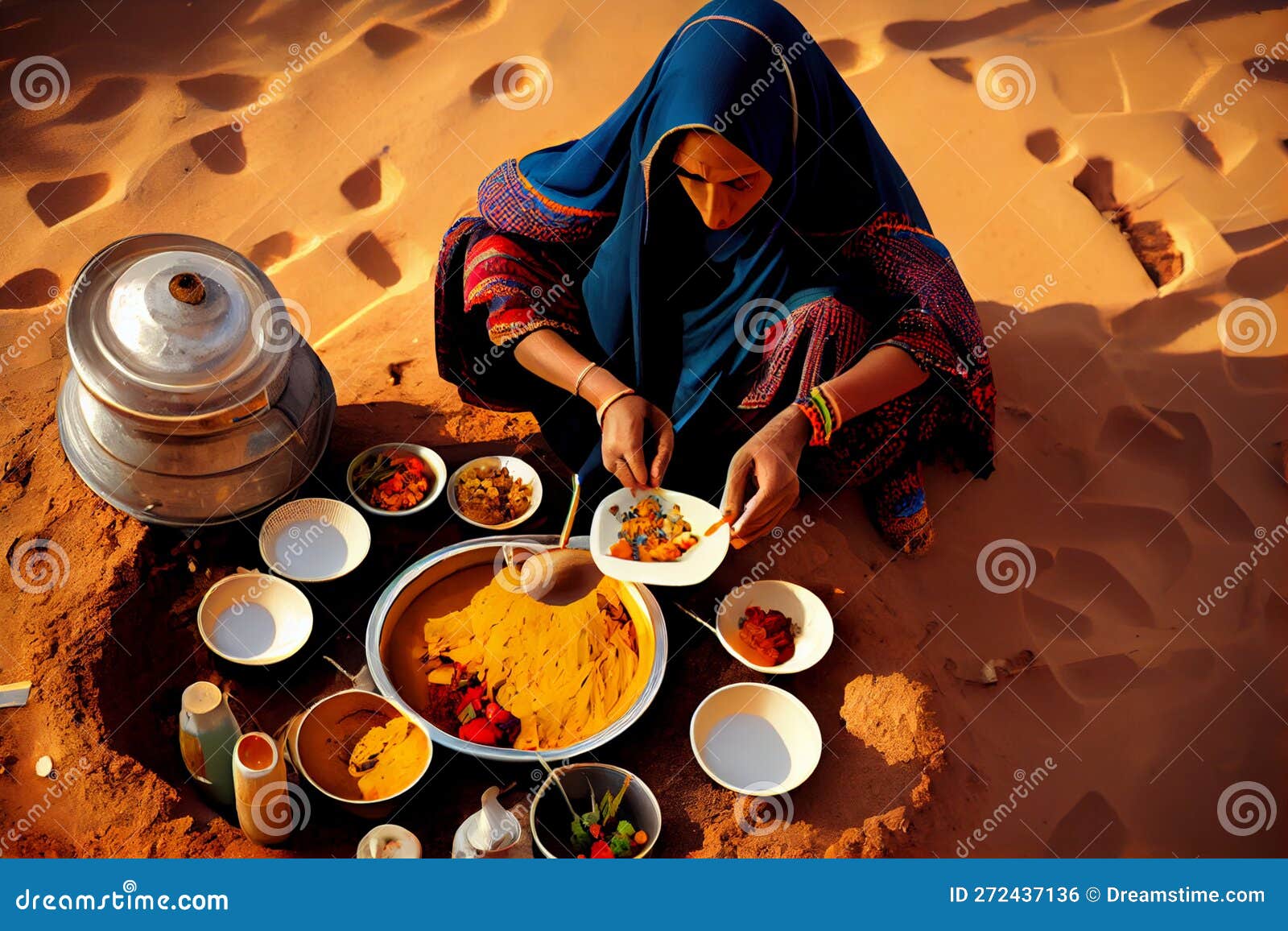 Unidentified Old Woman Making And Cooking Food In A Rural Village In A