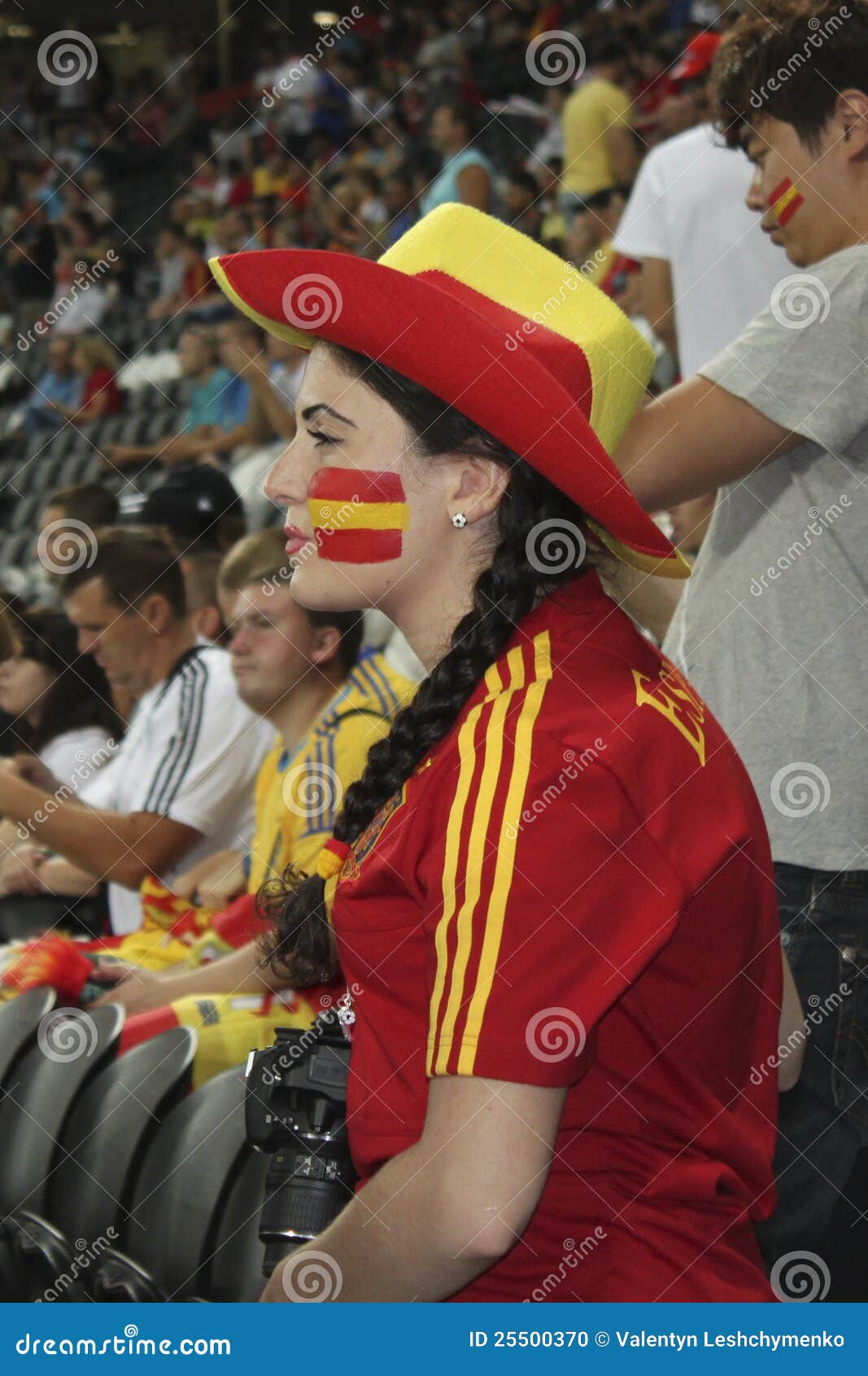 Unidentified Spanish Woman-fan Editorial Image - Image of euro, yellow ...