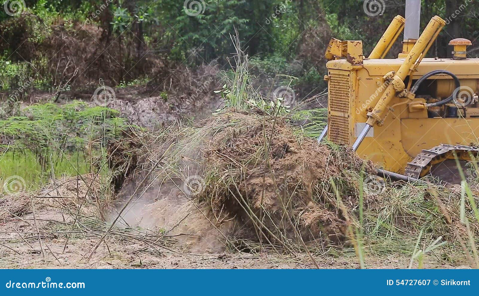 Unidentified Worker Control Bulldozer To Excavator Grader Removing the ...