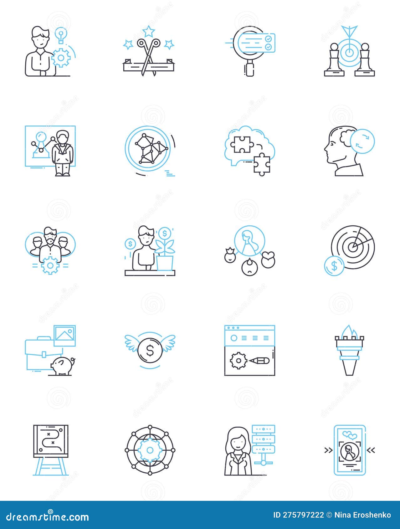 Unified Alliance Linear Icons Set Collaboration Unity Integration Partnership Synergy