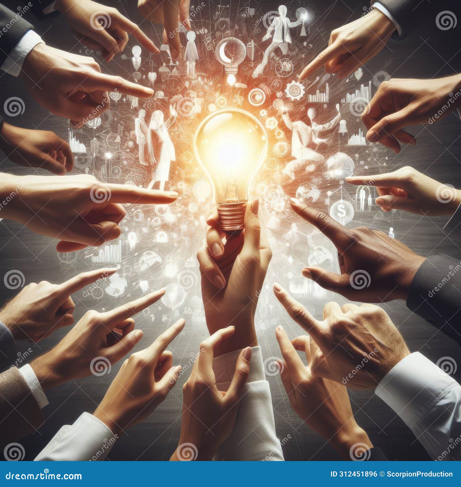 Unified Focus on Innovation Stock Illustration - Illustration of ...