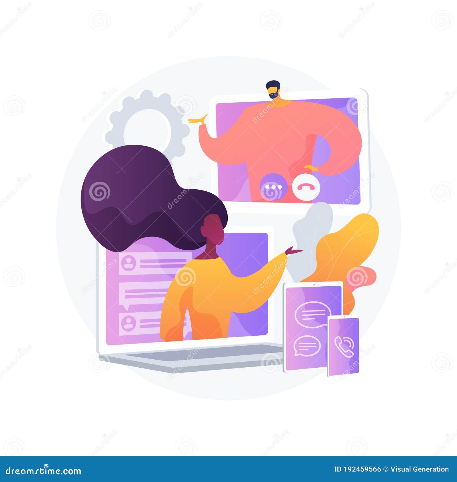 Unified Communication Abstract Concept Vector Illustration. Stock ...