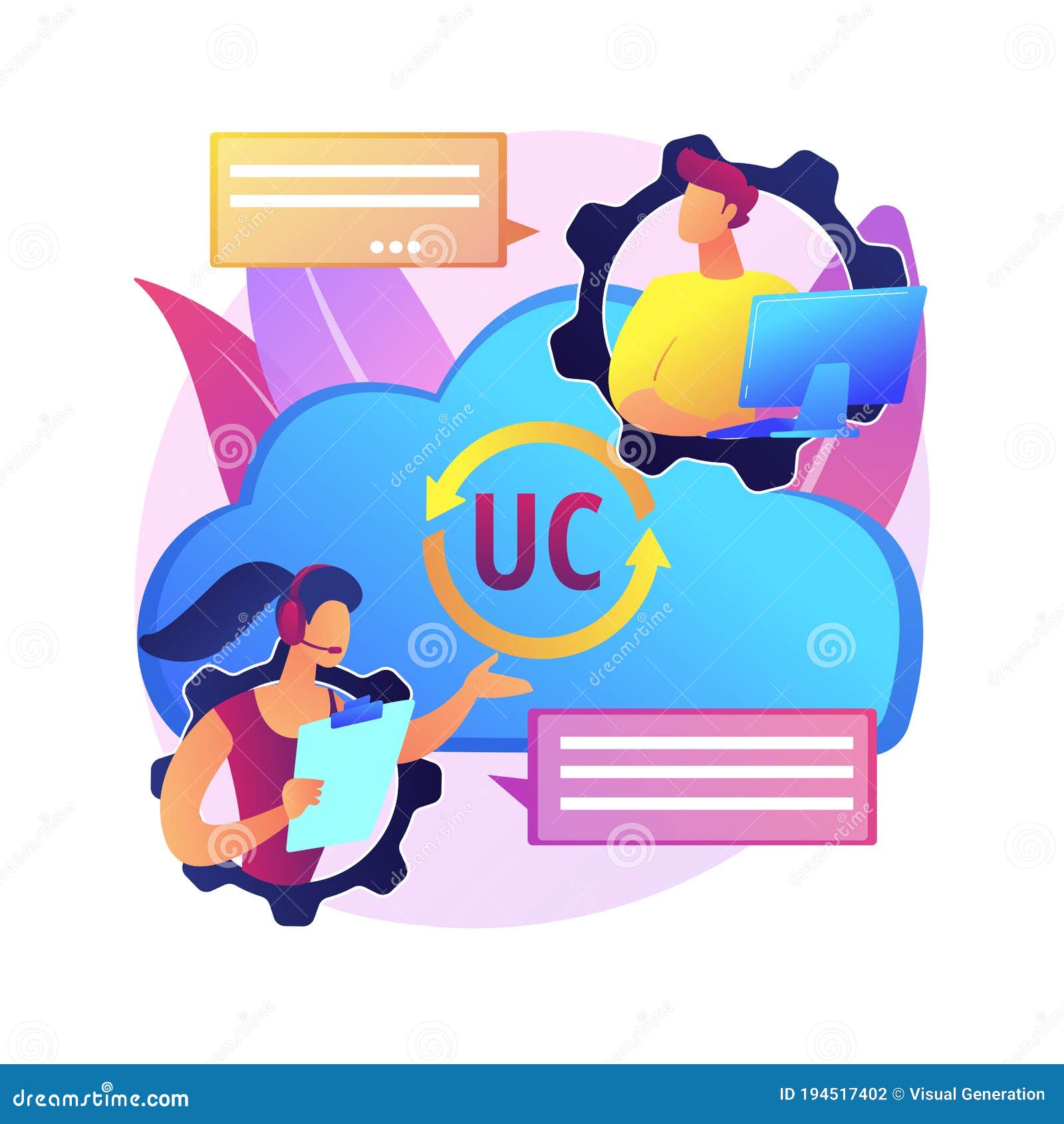 Unified Communication Abstract Concept Vector Illustration. Stock ...