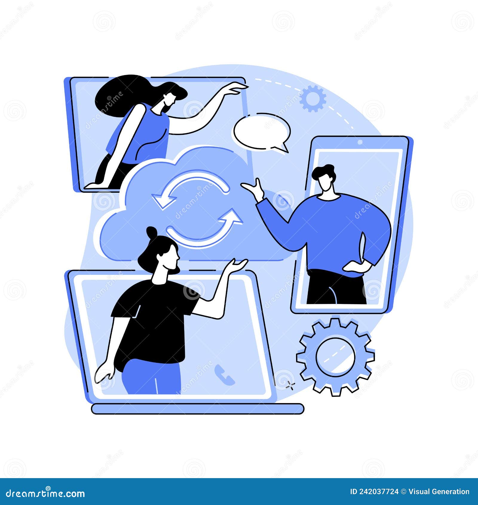 Unified Communication Abstract Concept Vector Illustration. Stock ...