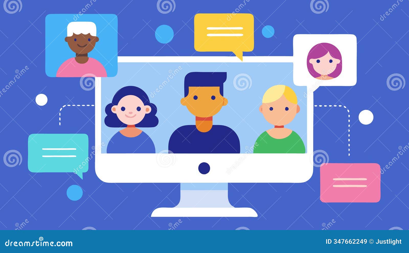 Unified Communication Concept Banner Header Vector Illustration ...