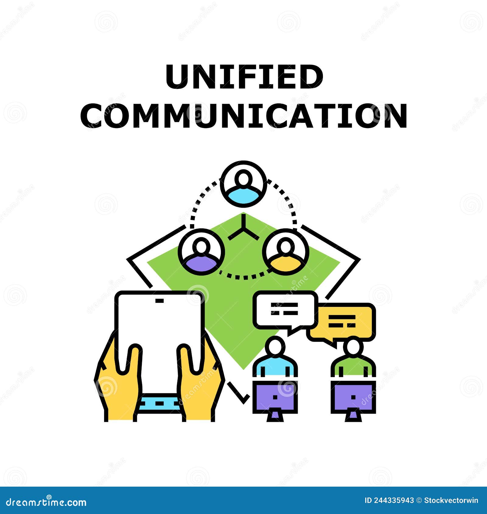 Unified Communication Concept Banner Header Vector Illustration ...