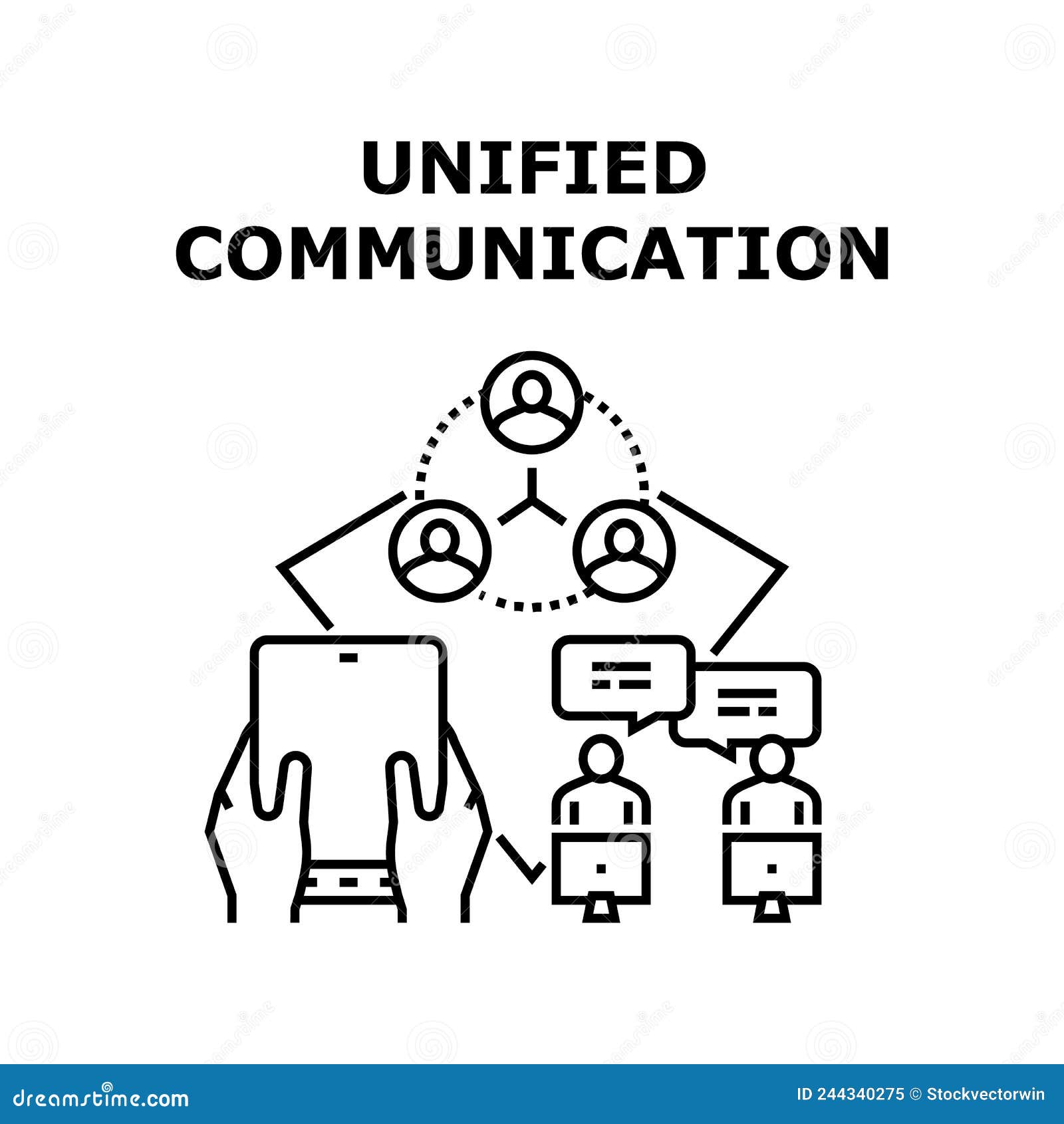 Unified Communication Vector Black Illustration Stock Vector ...