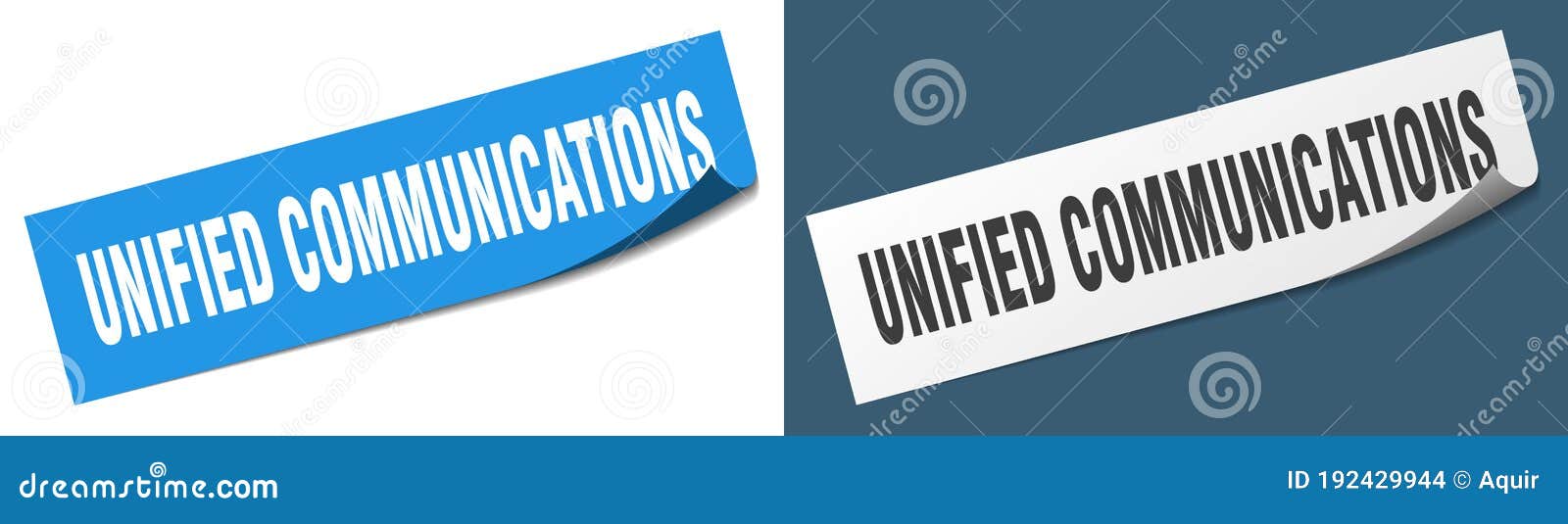 Unified Communications Sticker. Unified Communications Sign Set Stock ...