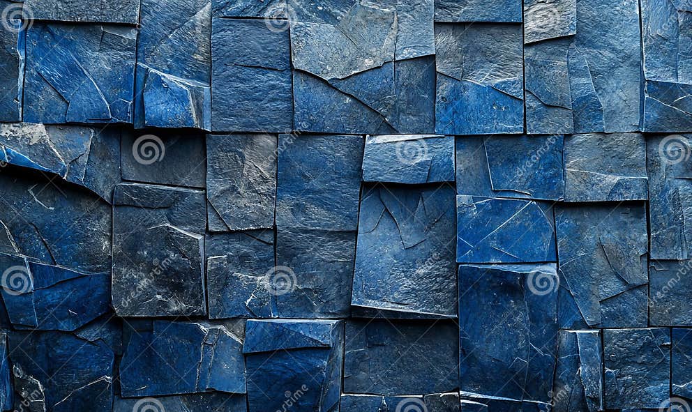 A Unified Pattern of Textured Blue Stone Tiles. Stock Image - Image of ...