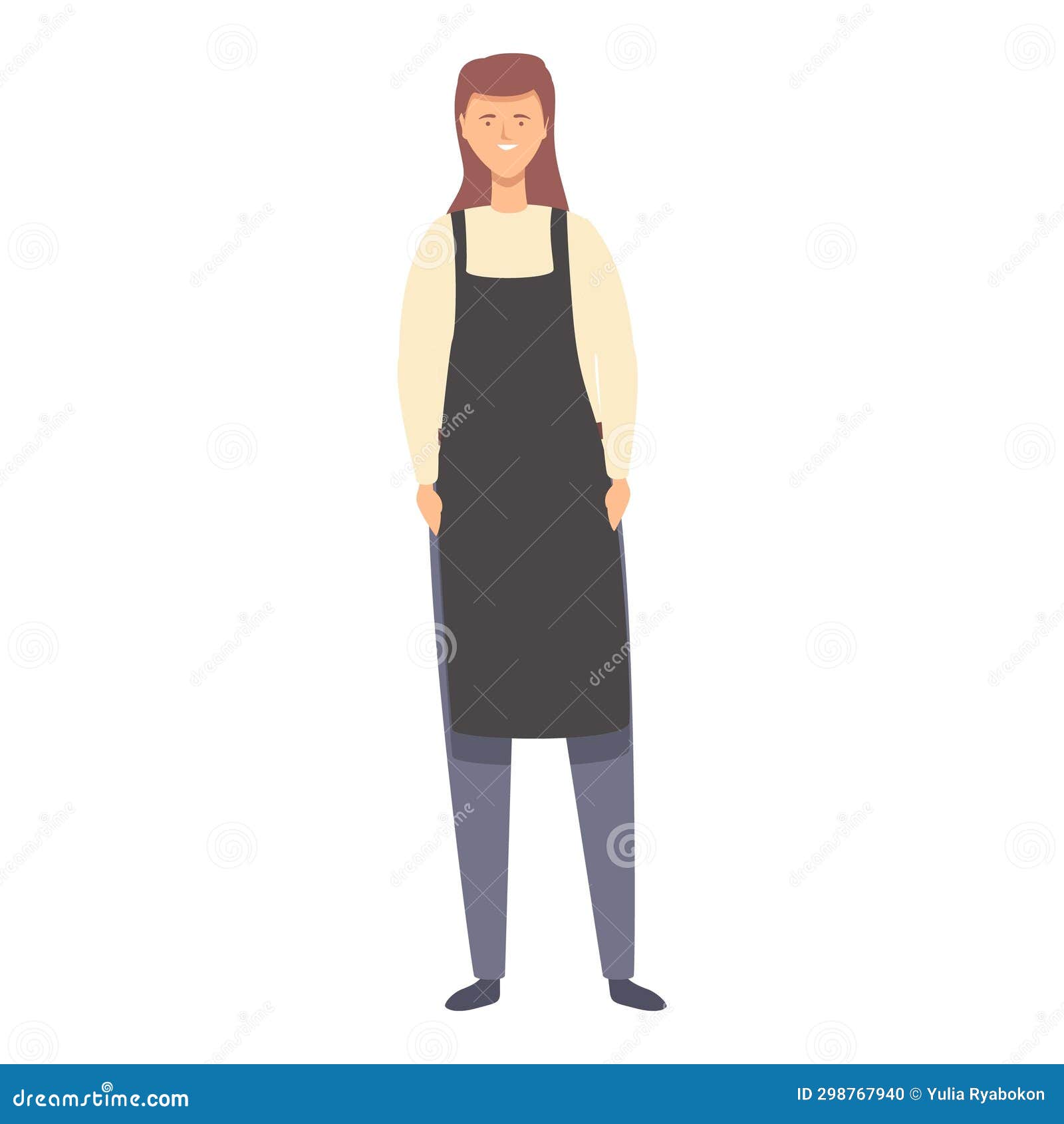 Uniform Girl Work Icon Cartoon Vector Teenager First Job Stock Vector Illustration Of