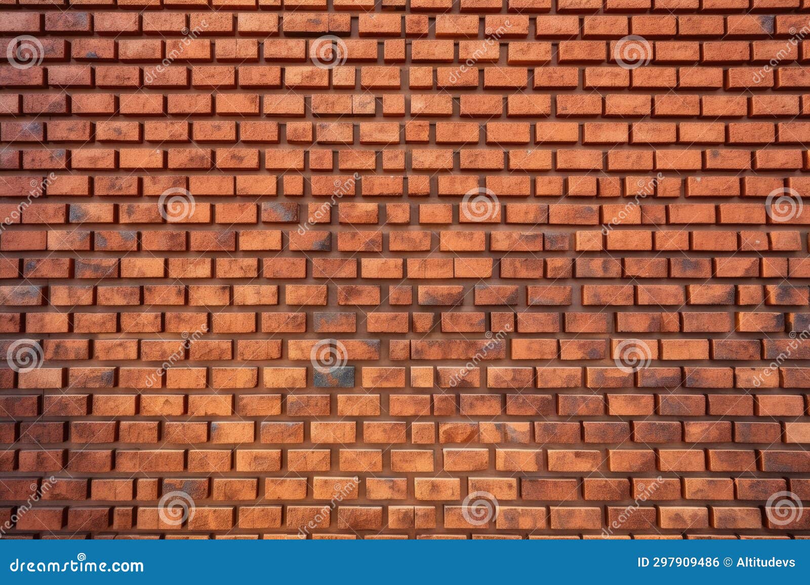 A Uniform Red Brick Wall in Balanced Light Stock Photo - Image of ...