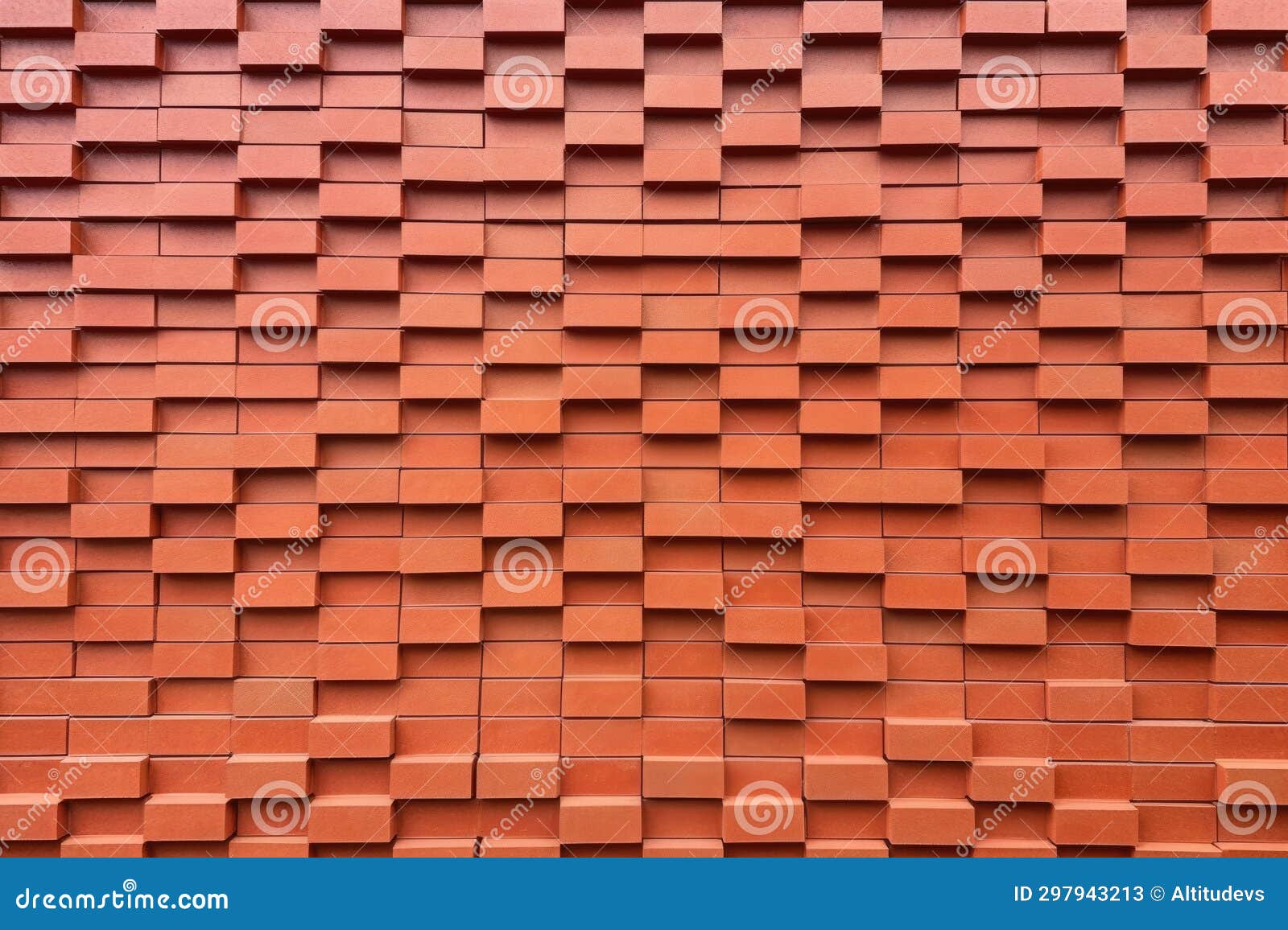 A Uniform Red Brick Wall in Balanced Light Stock Image - Image of ...