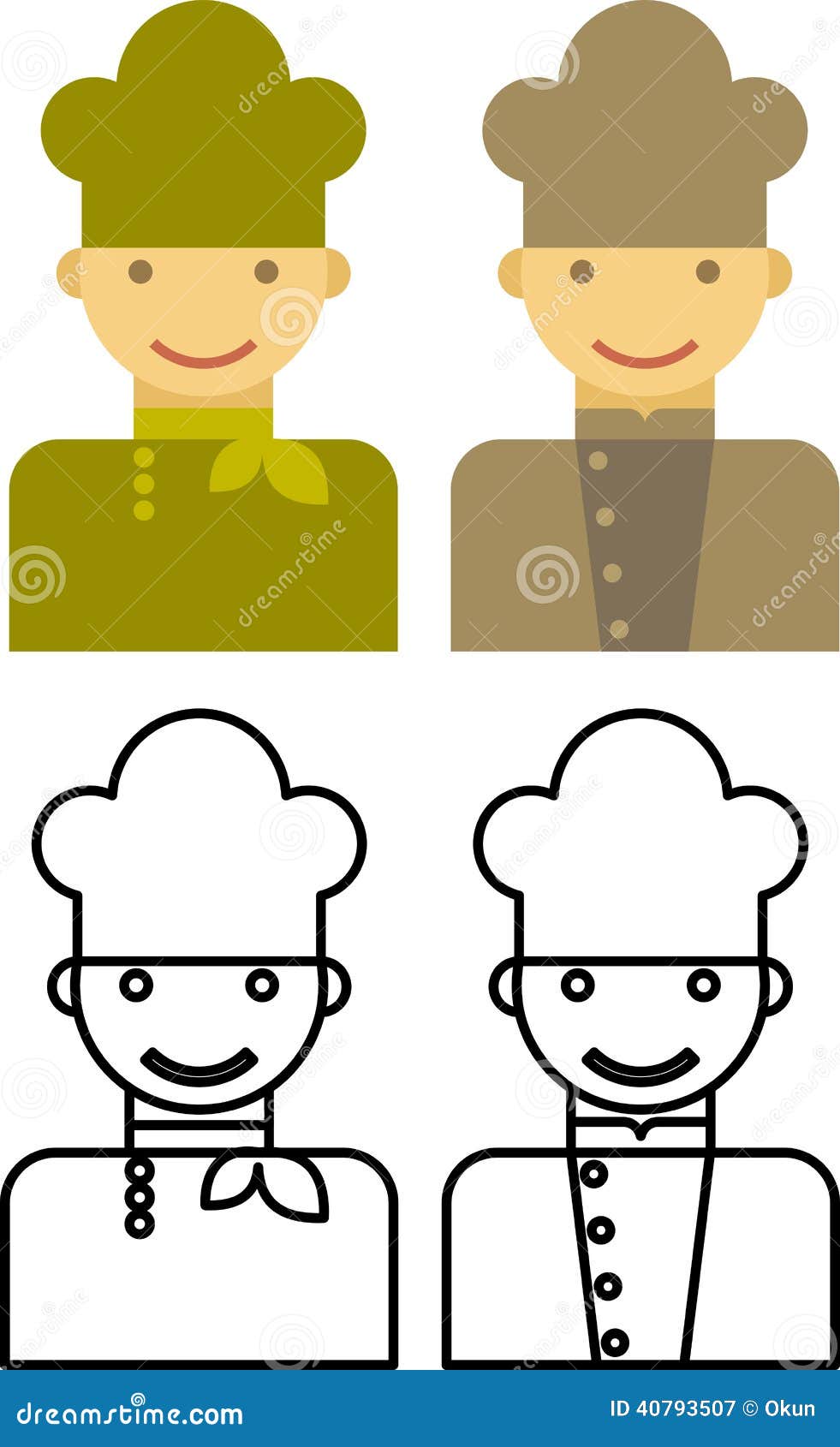 Uniform for Restaurant Workers Stock Vector - Illustration of ...