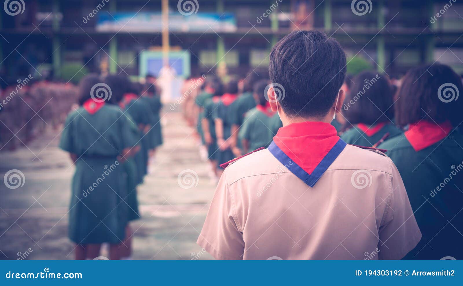 Uniform Scout Standing at the School Editorial Photography - Image of ...