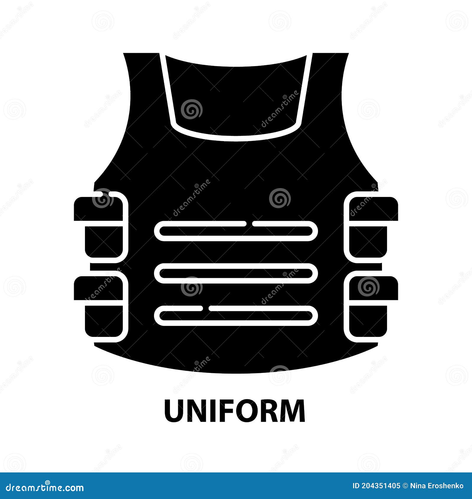 Uniform Symbol Icon, Black Vector Sign with Editable Strokes, Concept ...